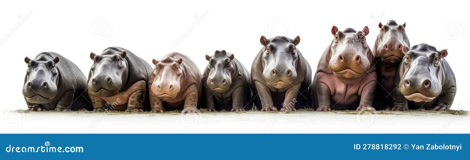 A Group Of Hippos In A Synchronized Swimming-like Formation Royalty ...