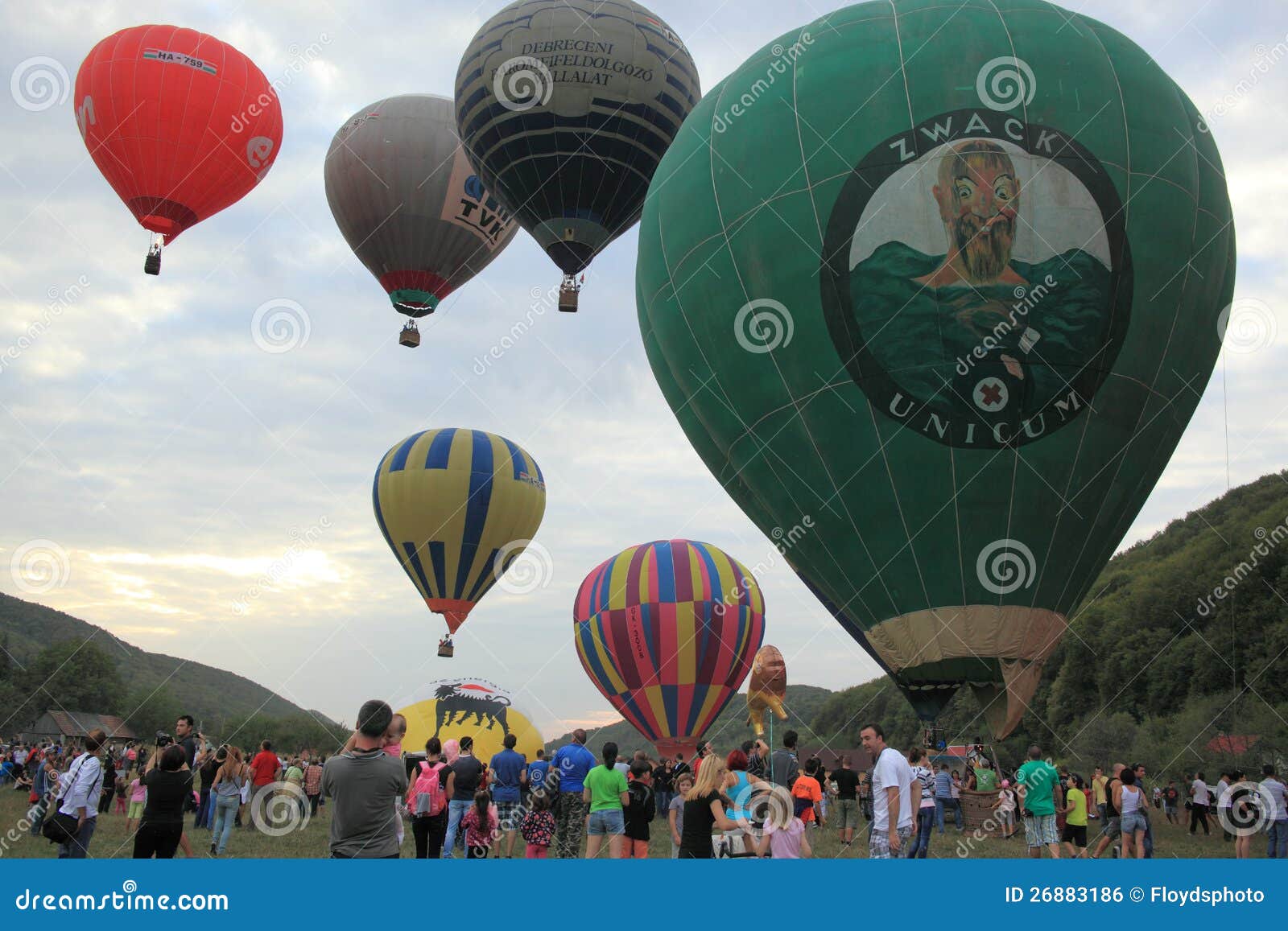 Many Hot Air Balloons Lifting Off Ground Editorial Photo - Image of ...