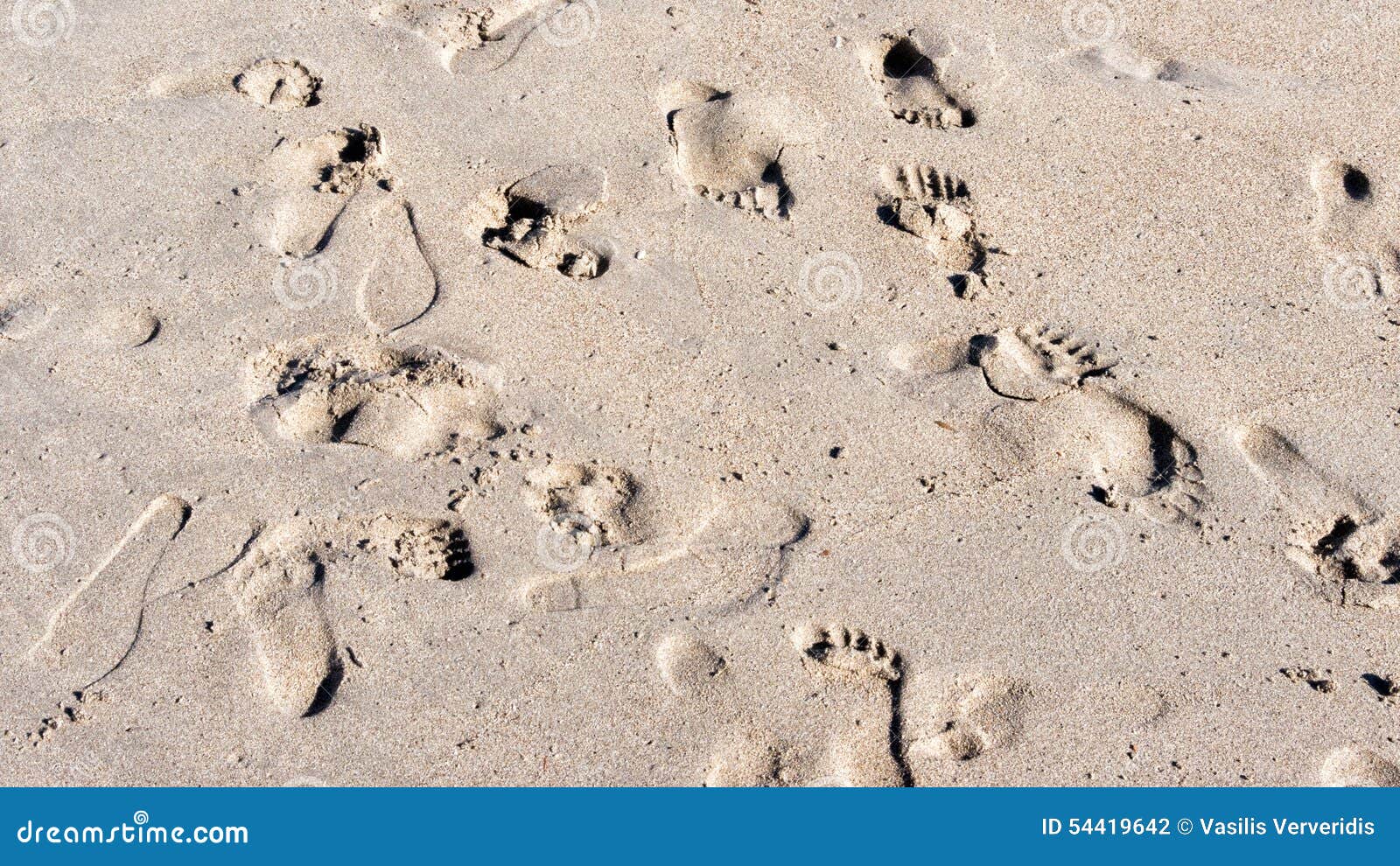 Many Human Footprints on the Beach Sand Stock Photo - Image of holiday ...