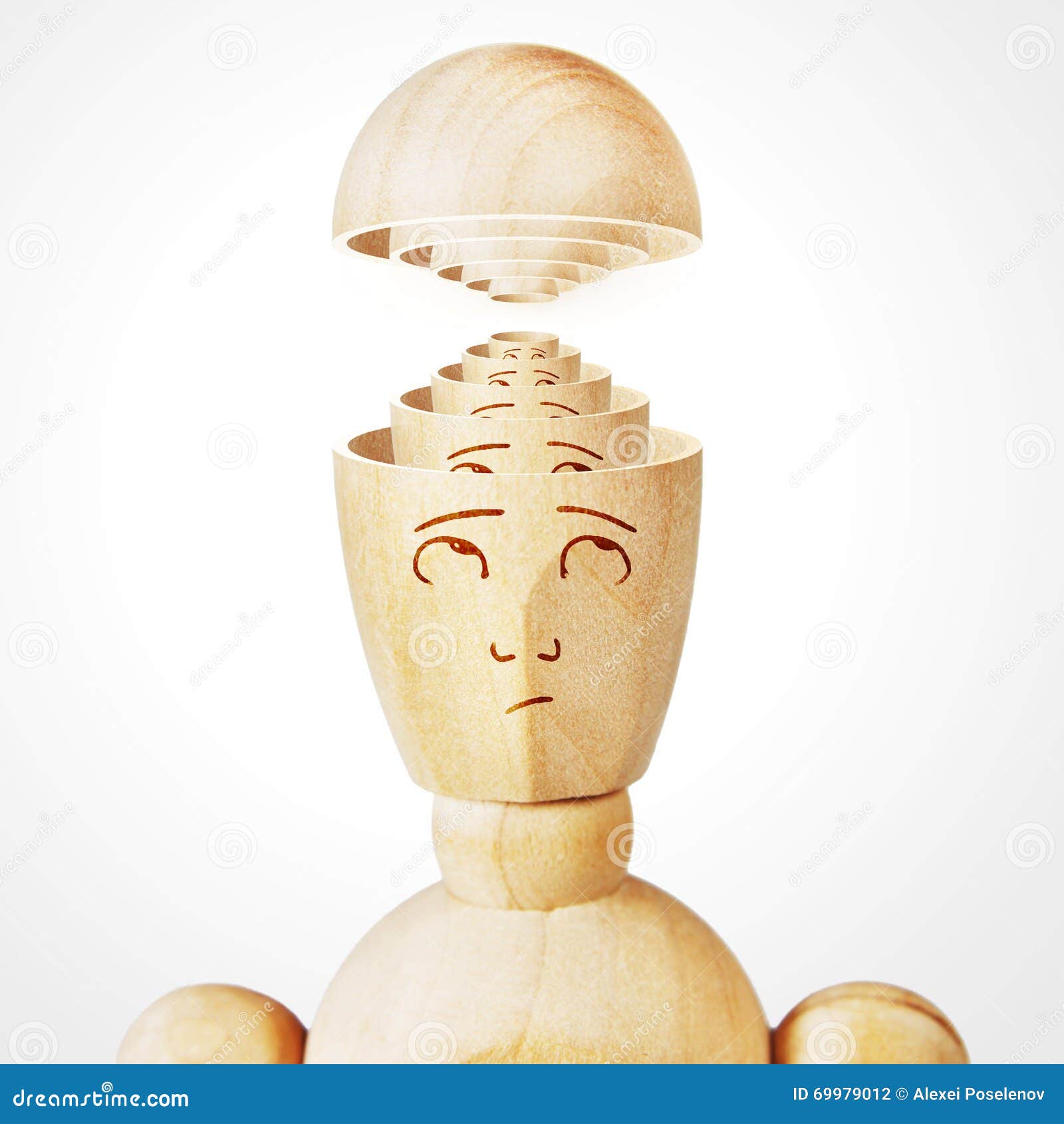 Many Human Heads are Inserted One into the Other Stock Photo - Image of ...