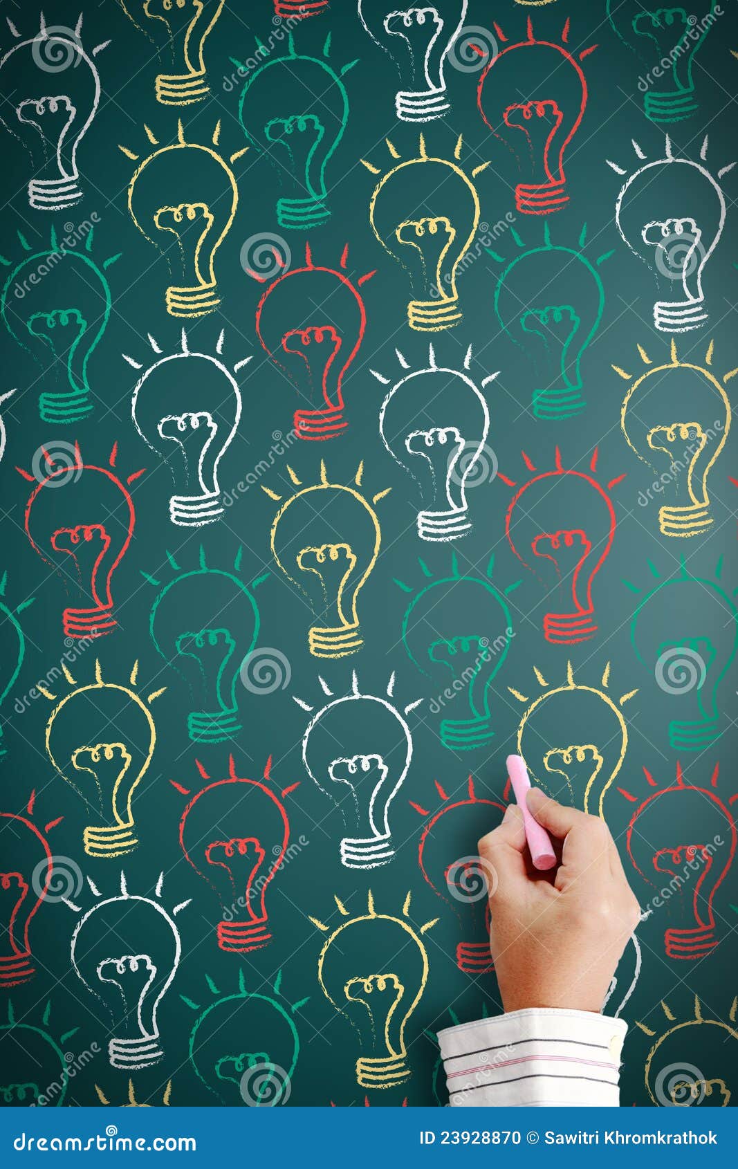 Many Ideas on a Blackboard. Stock Illustration - Illustration of large ...