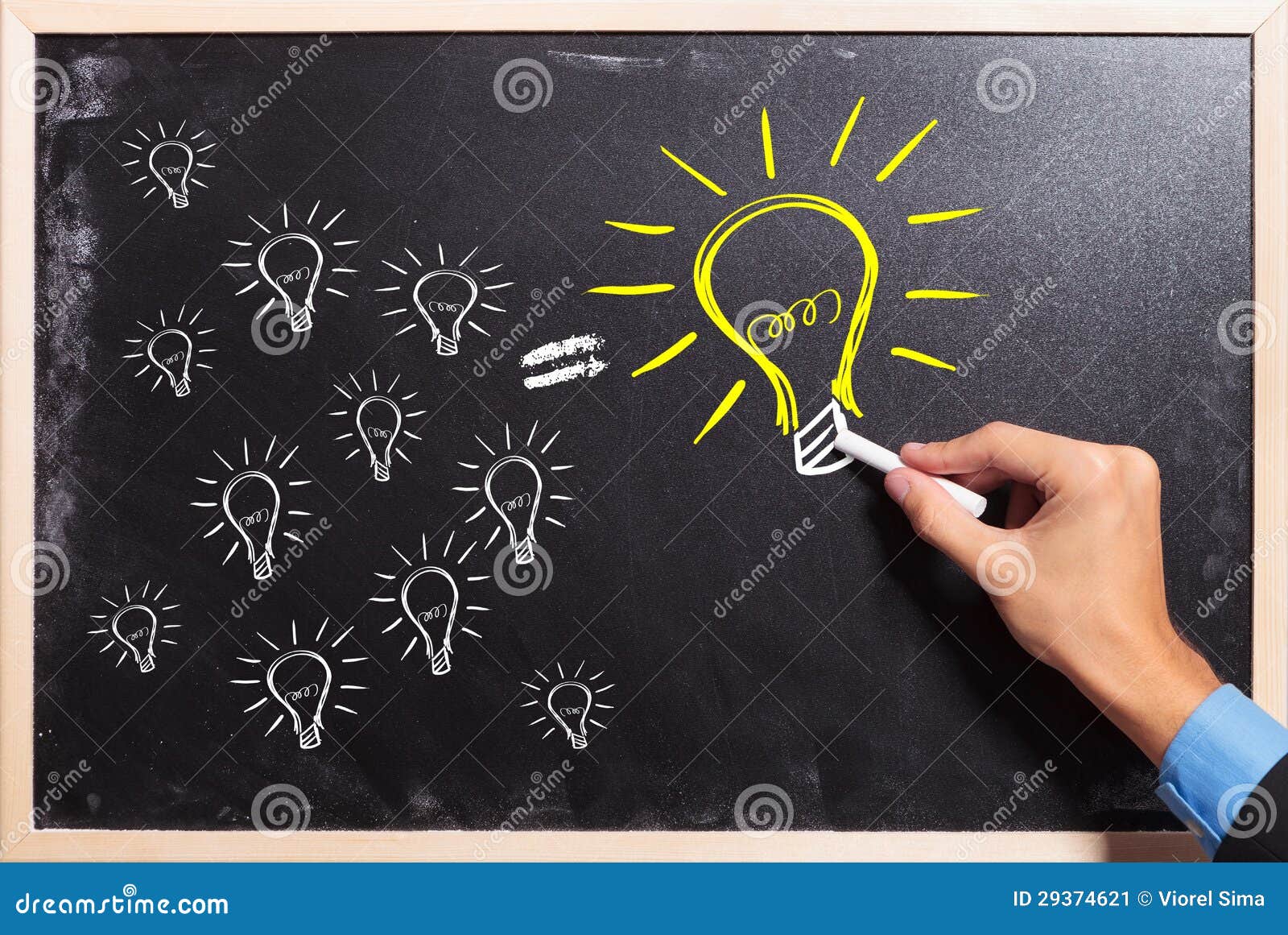 Many ideas make a big one stock image. Image of chalk - 29374621