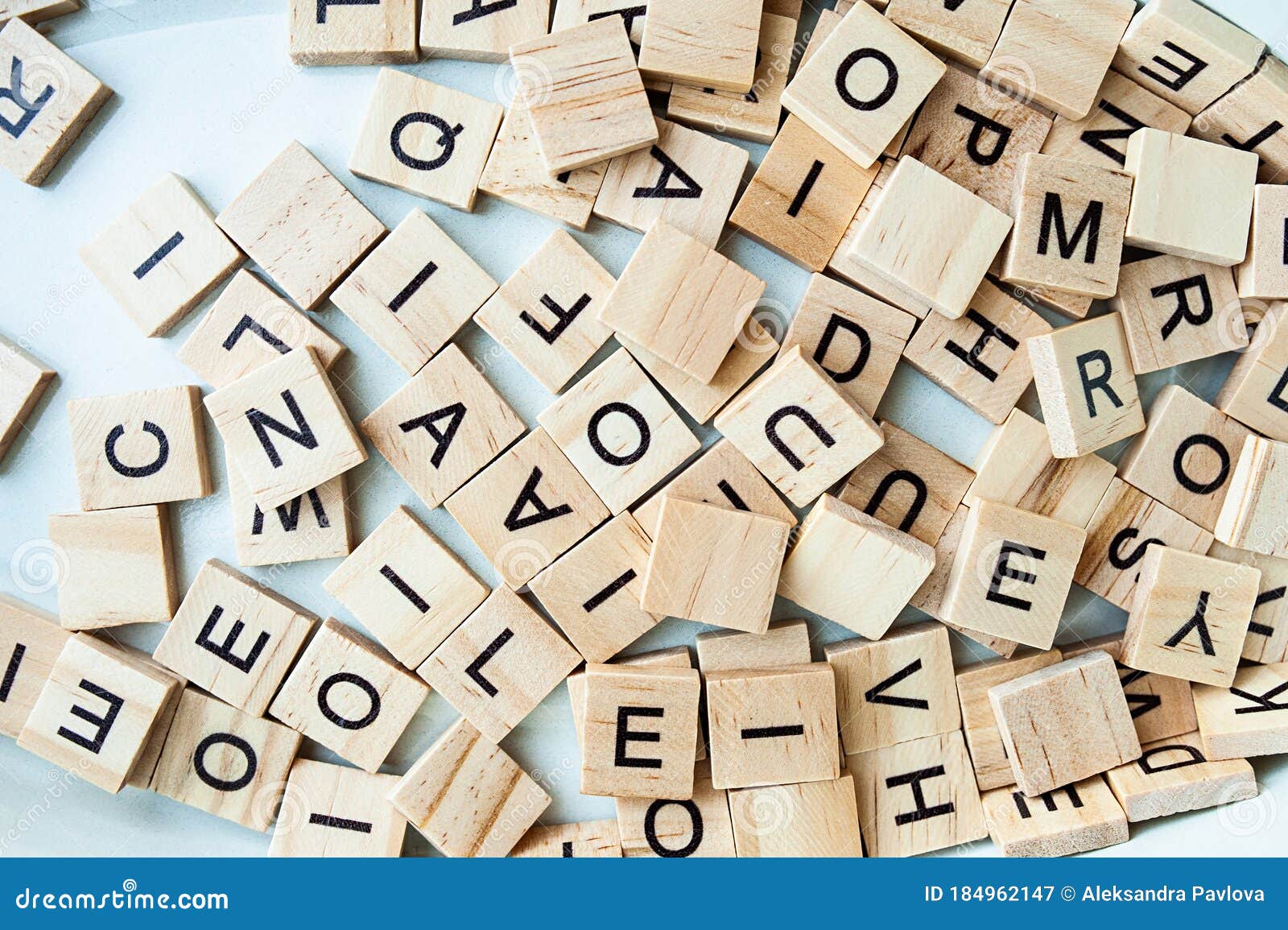 Many Identical Wooden and Square Letters on a Light Background Stock ...