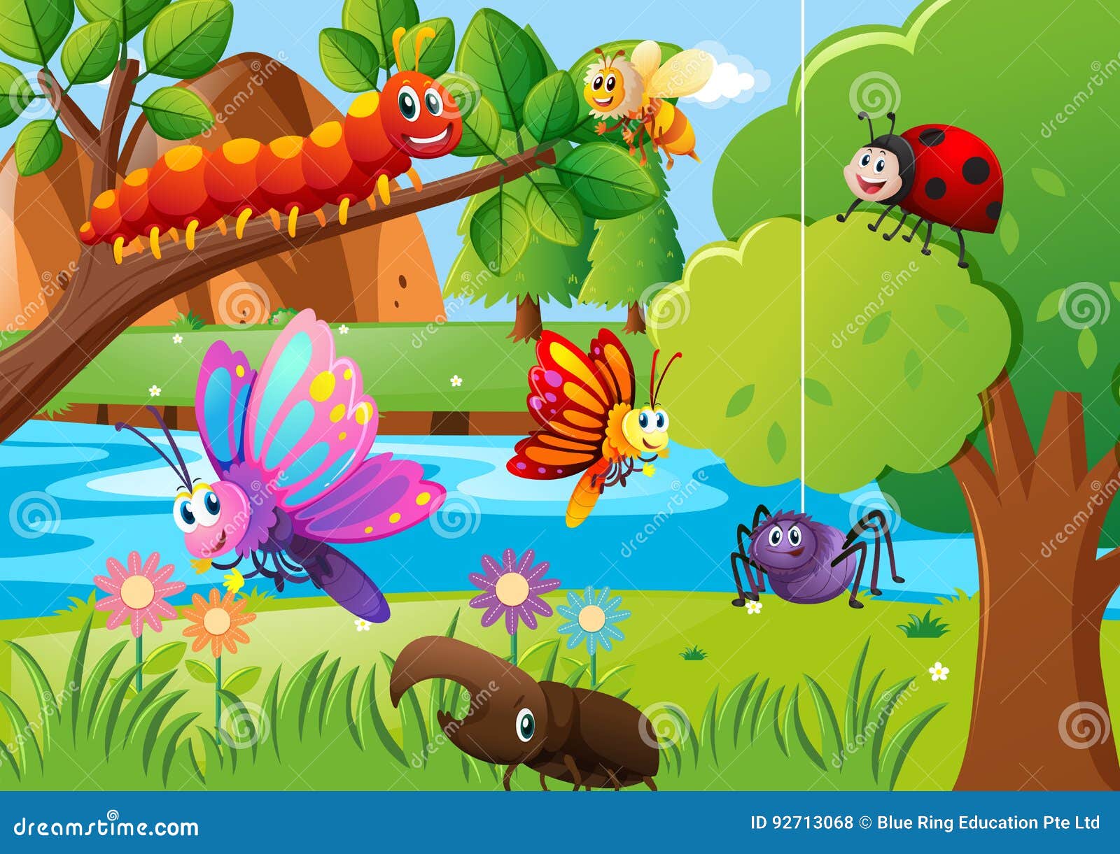 Many insects in the garden stock illustration. Illustration of outdoor ...