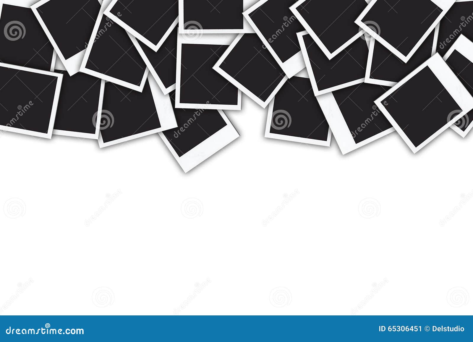 Many Instant Photo Frames Isolated on White Stock Illustration ...