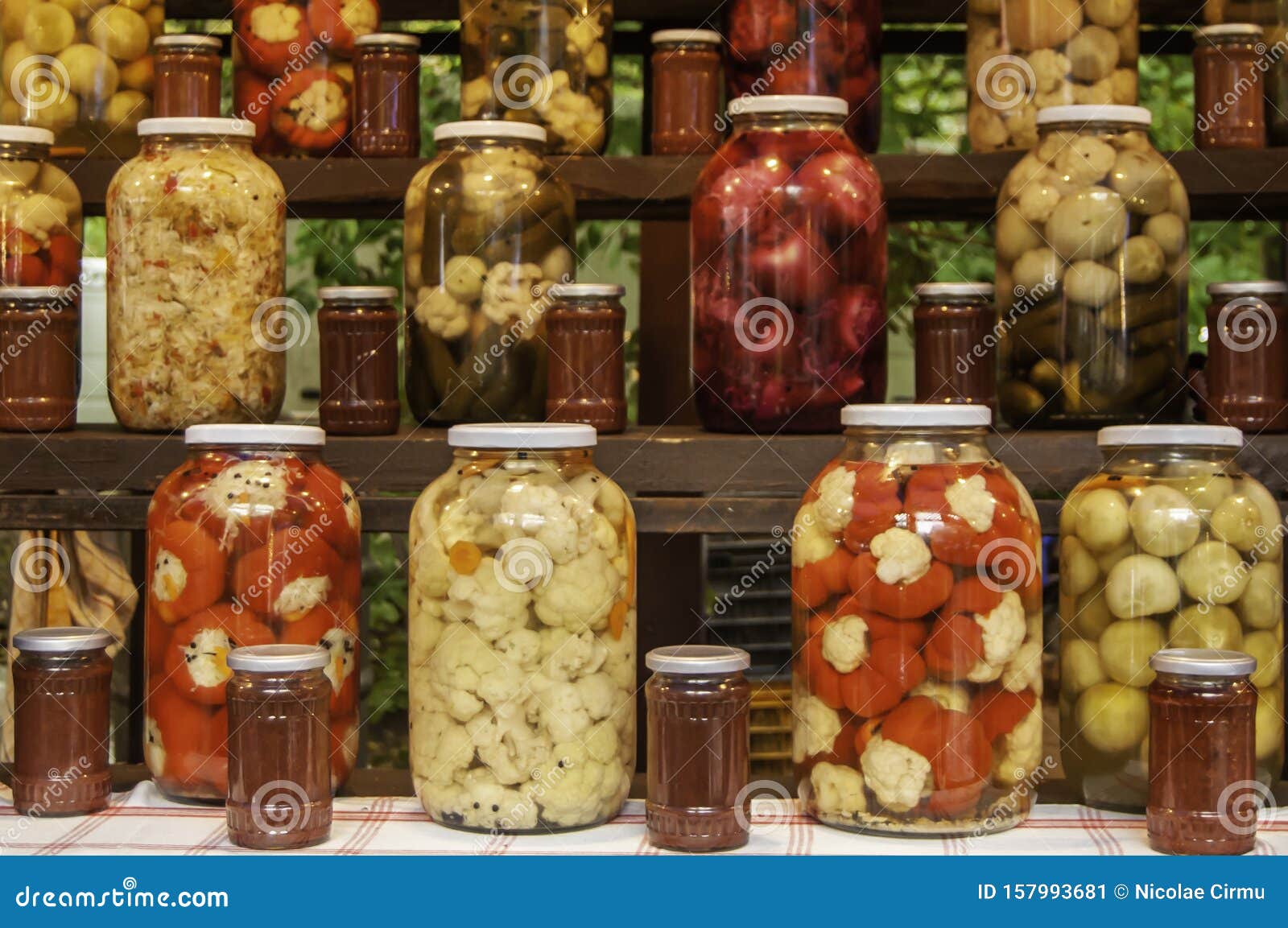 Many Jars with Colored Pickles Stock Image - Image of small, pickles ...