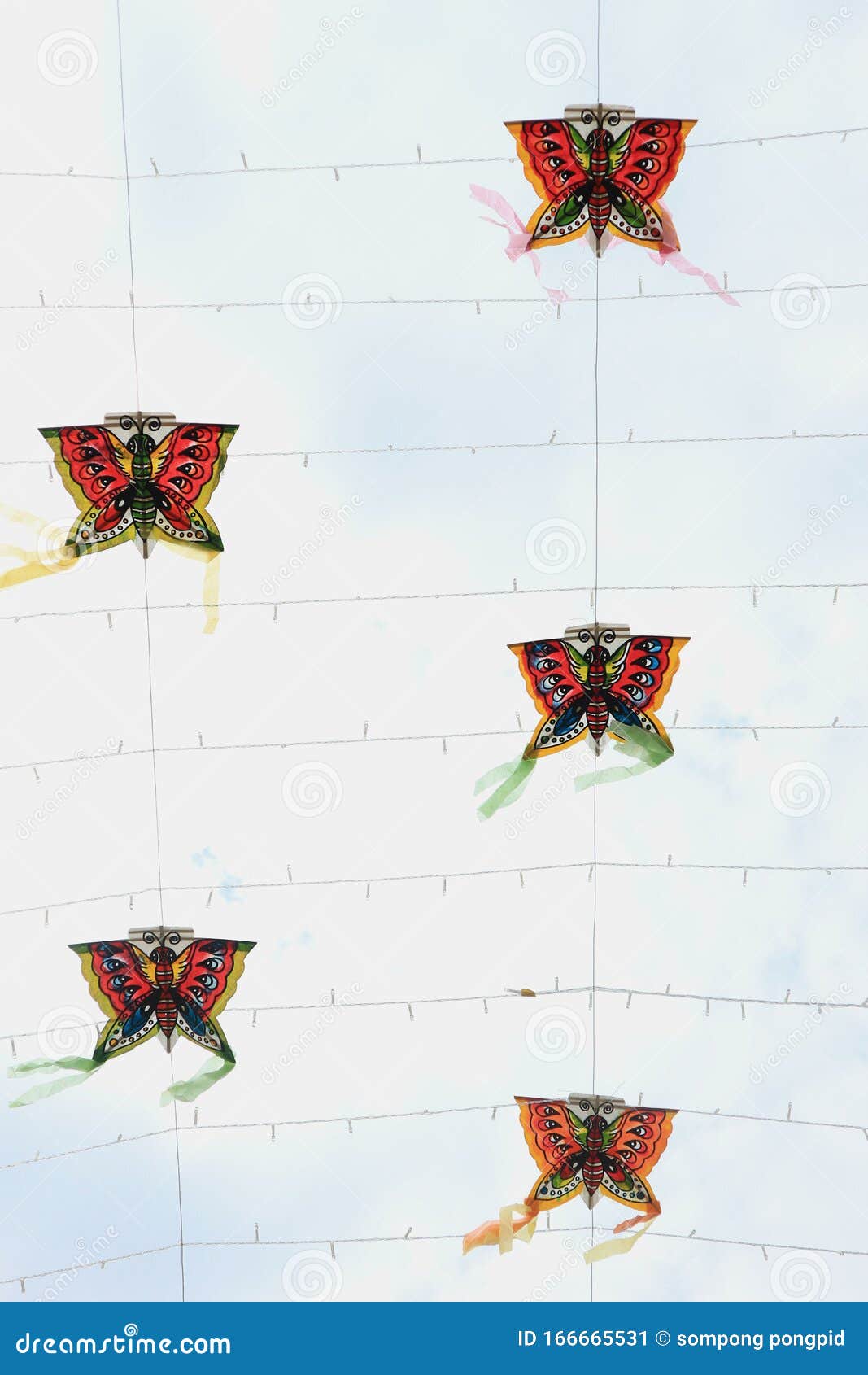 Many Kites with Blue Sky and Clouds Stock Image - Image of kites, blue ...
