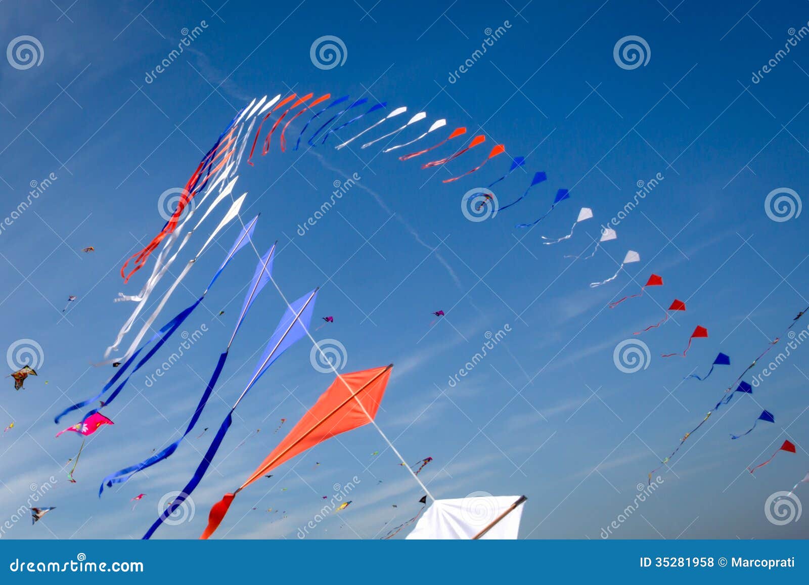 Many kites flying stock photo. Image of entertainment - 35281958