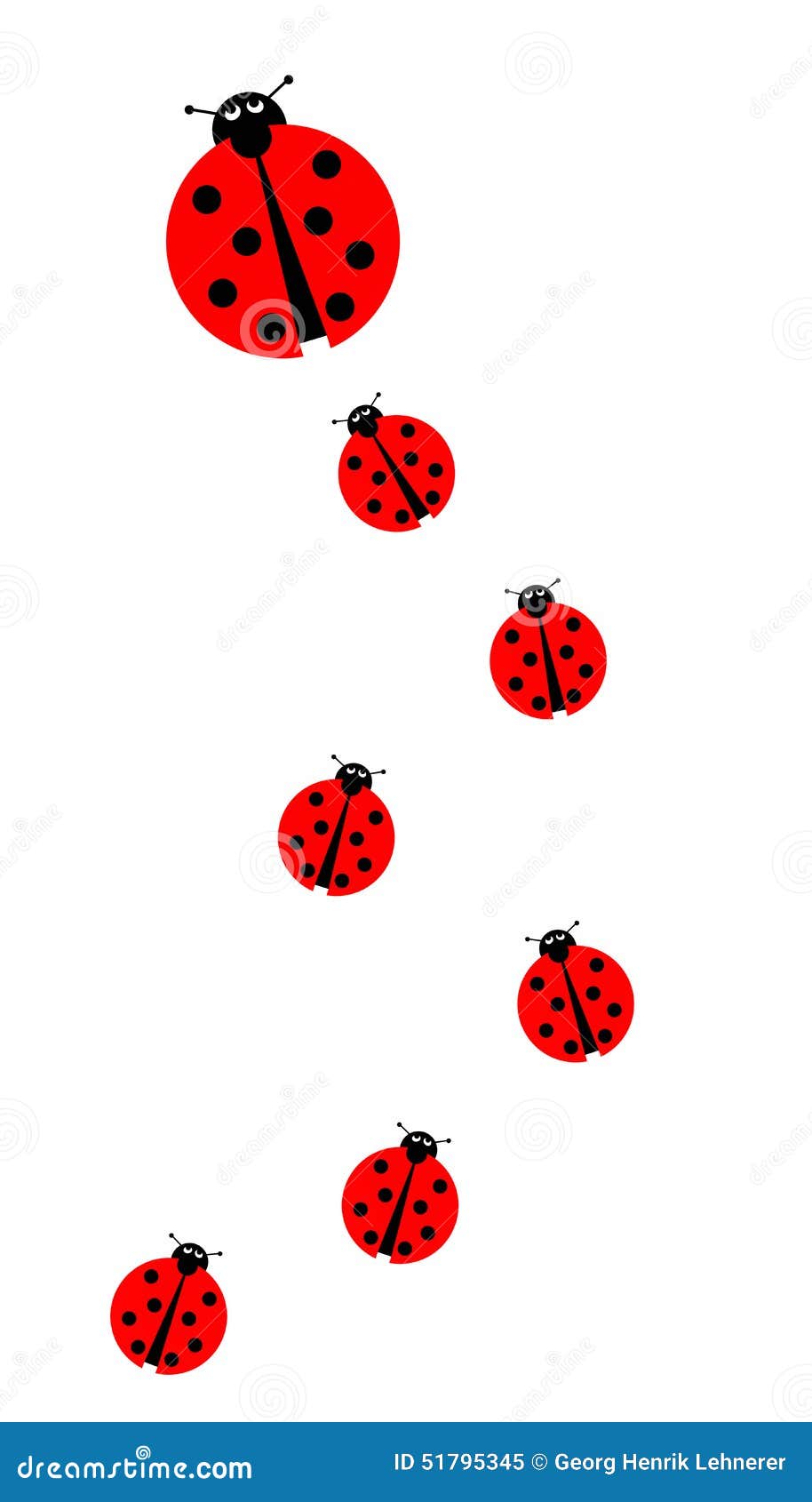 Many Ladybugs stock illustration. Illustration of lucky - 51795345