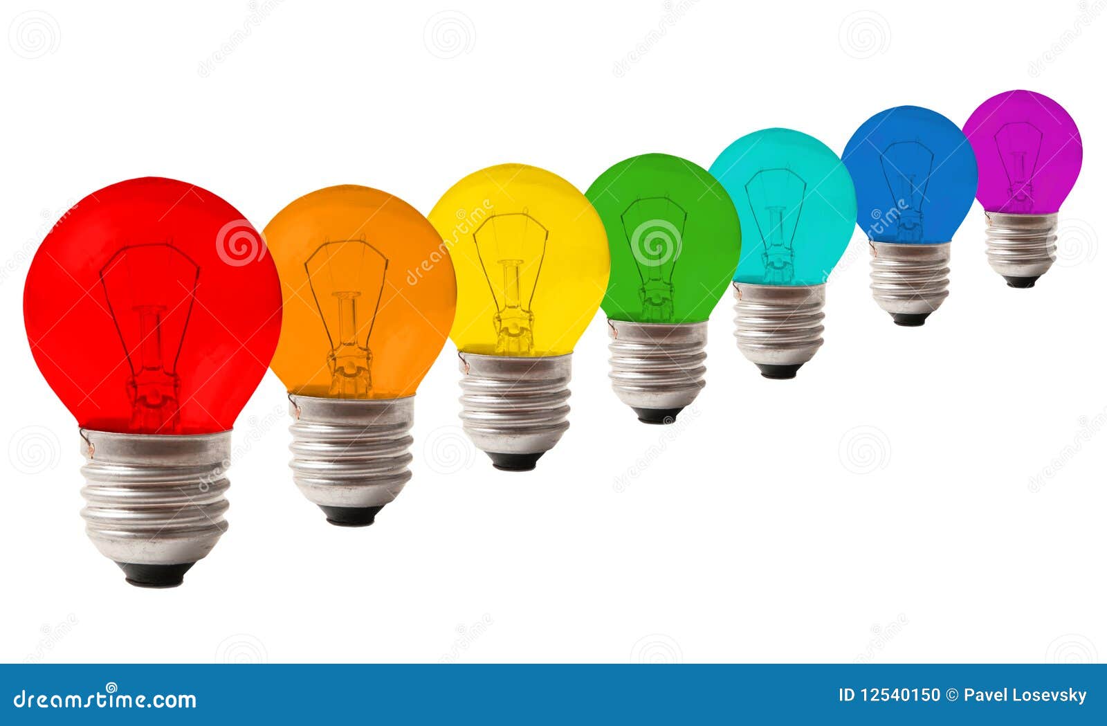 Many Lamps of Color of Rainbow, Collage Stock Photo - Image of ...