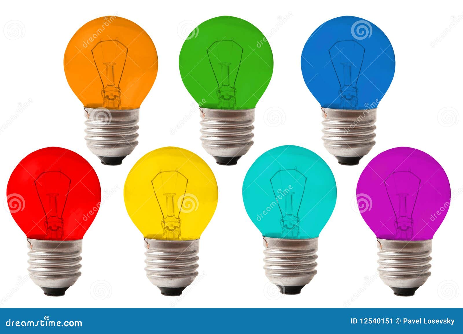Many Lamps of Color of Rainbow, Collage Stock Image - Image of lamp ...