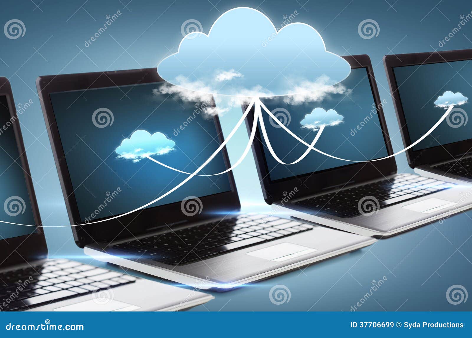 Many Laptop Computers with Blank Black Screens Stock Image - Image of ...