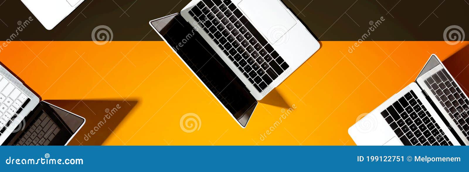 Many Laptop Computers with Shadow Stock Image - Image of abstract ...