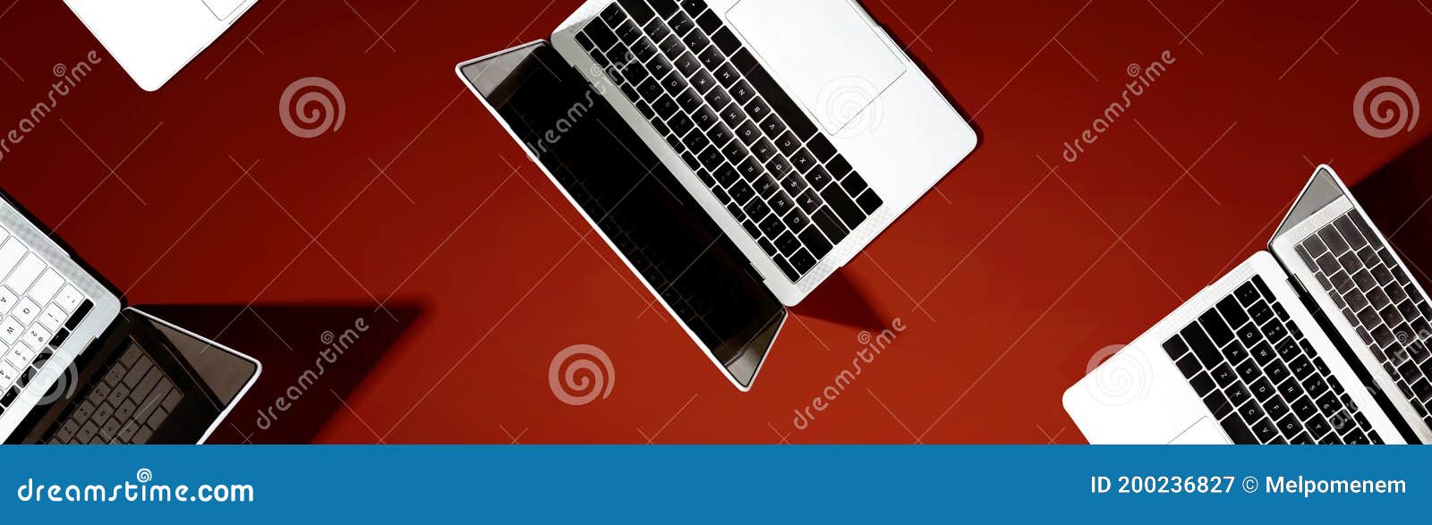 Many Laptop Computers with Shadow Stock Image - Image of computer ...