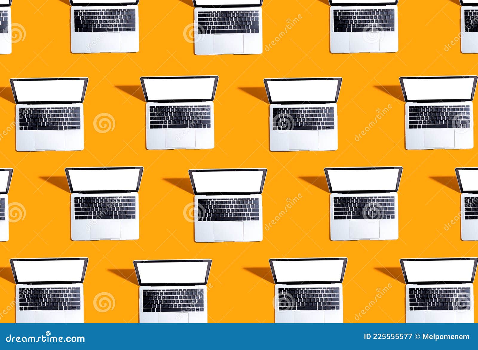 Many Laptop Computers with Shadow Stock Image - Image of financial ...