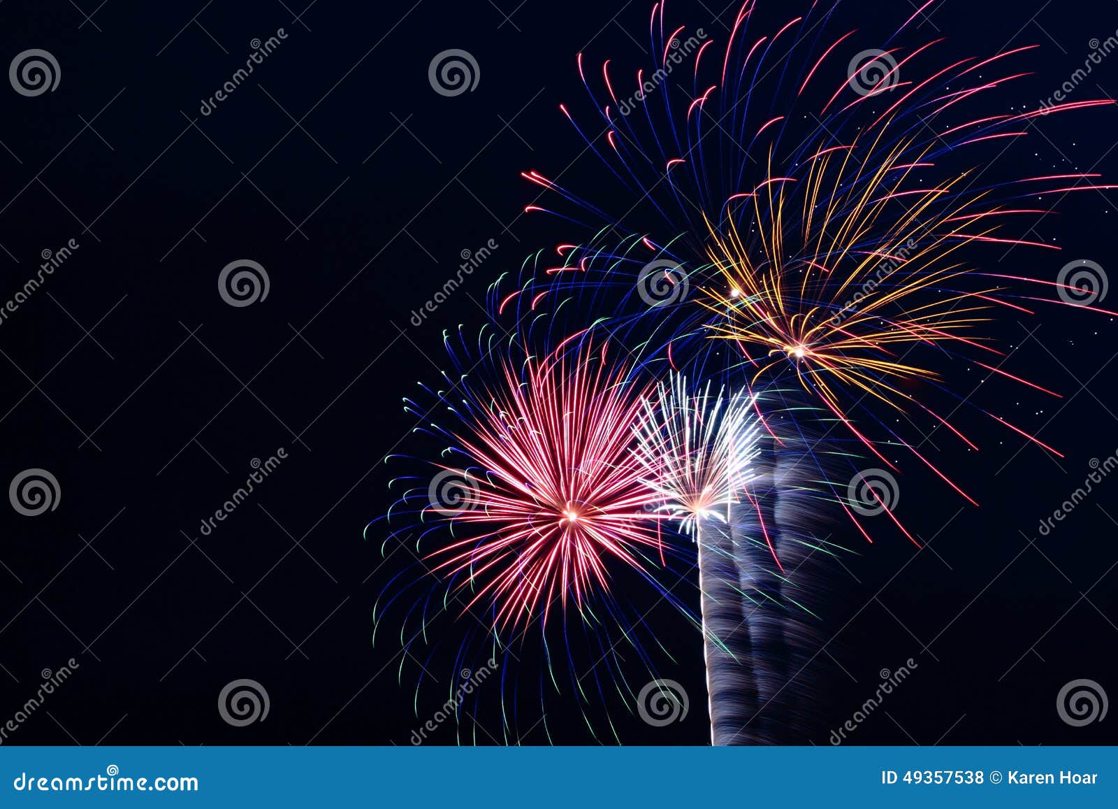 Many Large Firework Explosions Stock Photo - Image of firework ...
