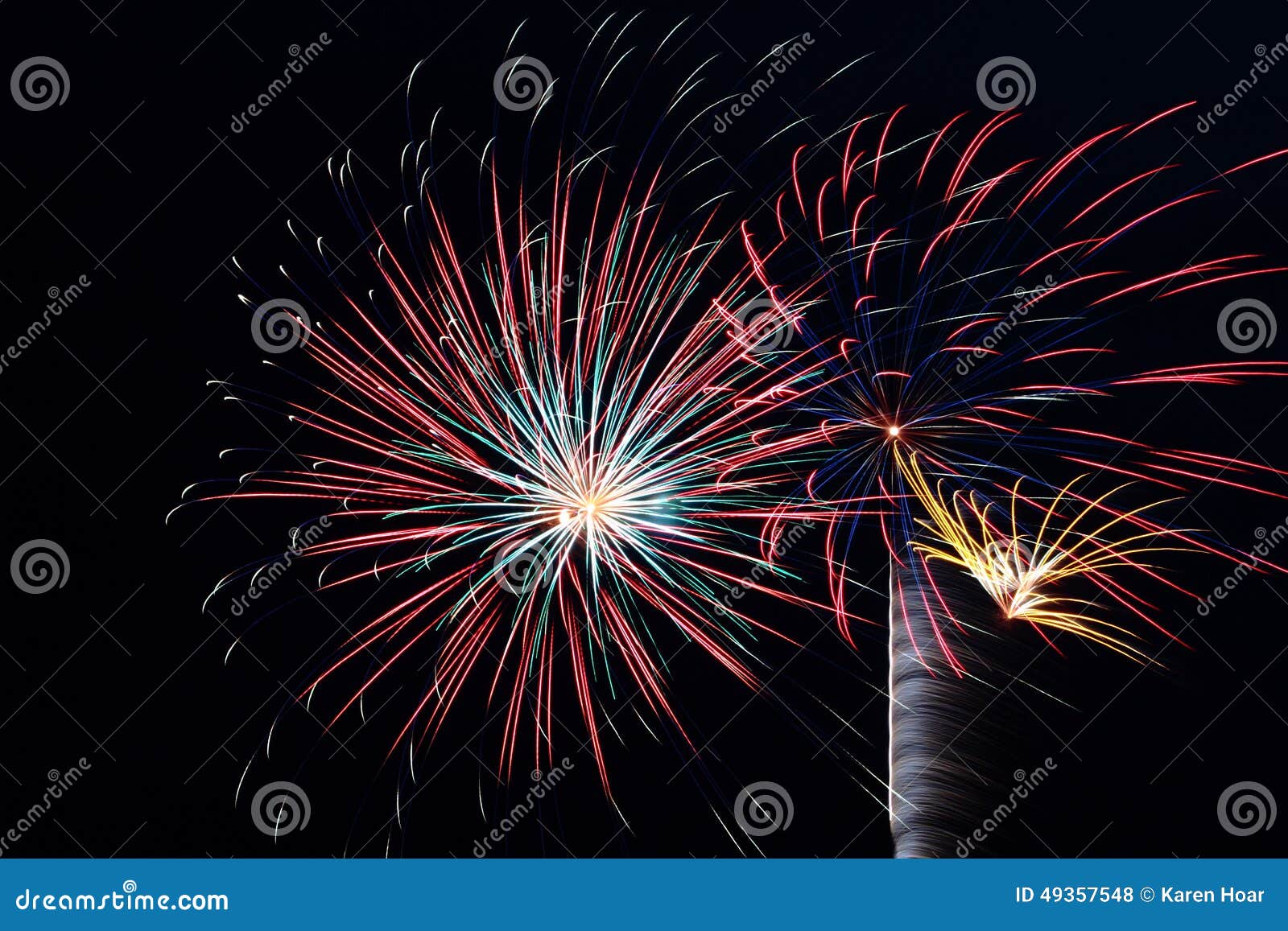 Many Large Firework Explosions Stock Photo - Image of celebrating ...