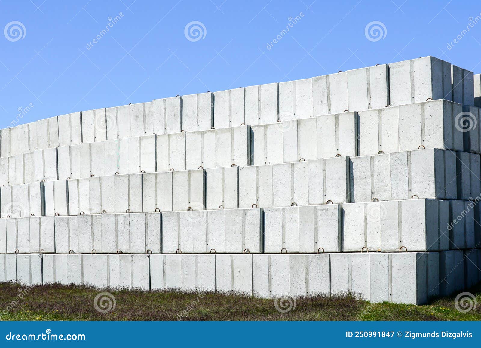 Many Large White Concrete Cube Shaped Blocks in the Factory Yard Stock ...