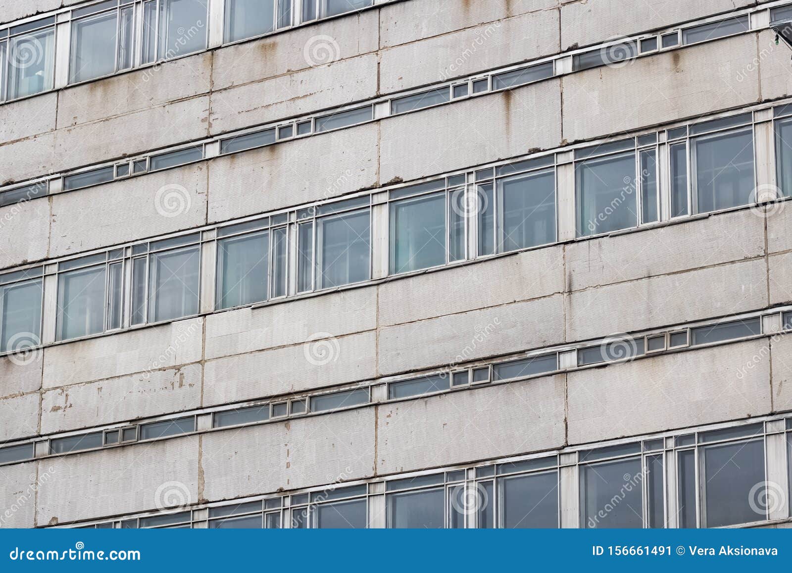Many Large Windows on the Facade of the Building Stock Image - Image of ...