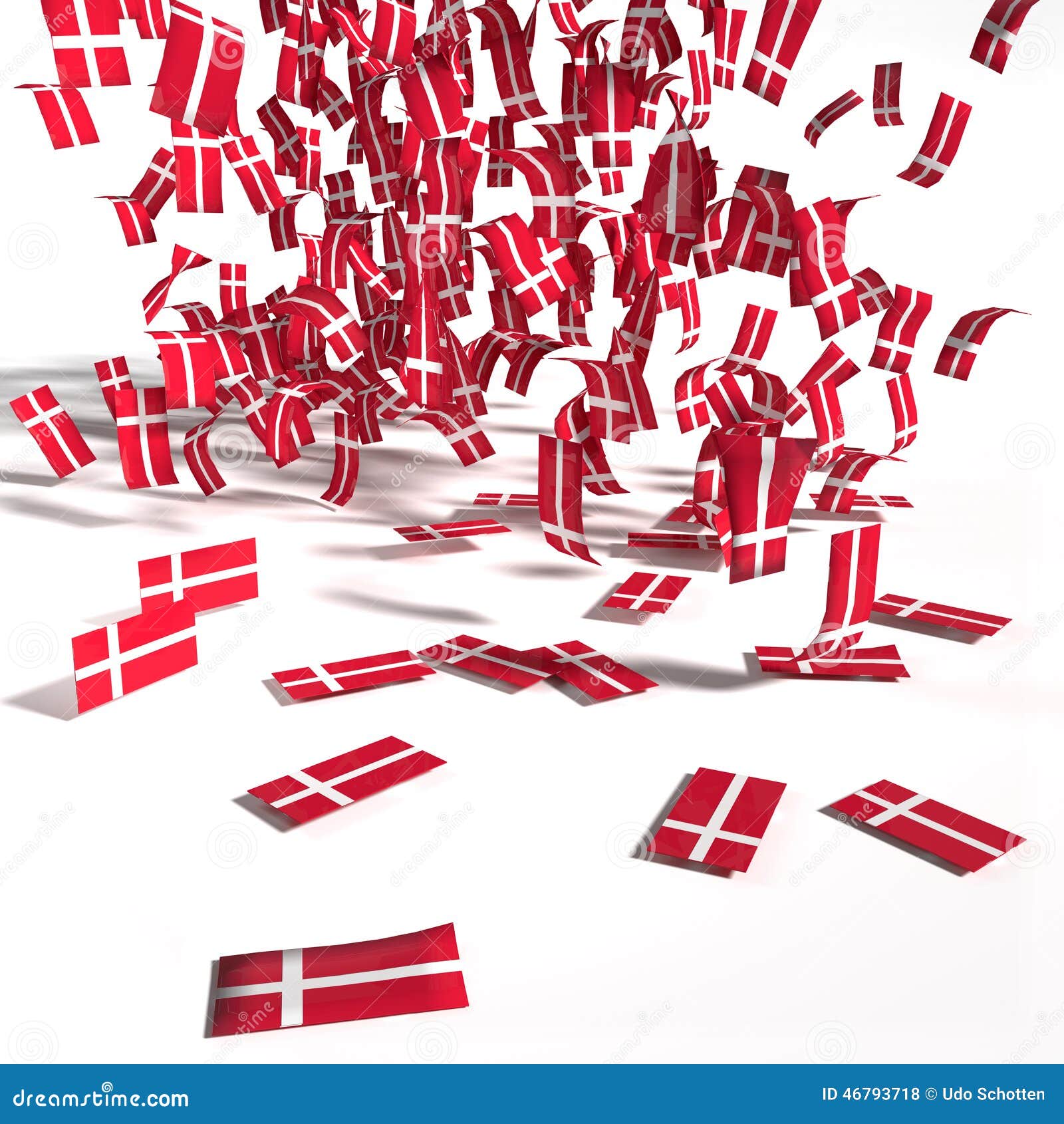 Many Leaflets and Flags of Denmark Stock Illustration - Illustration of ...