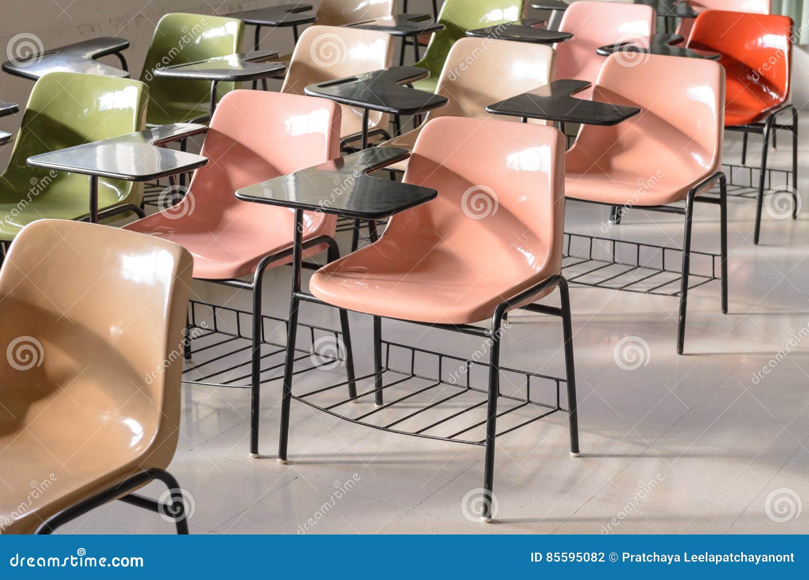 Many Lecture Chairs in Empty Classroom. Stock Photo - Image of arranged ...