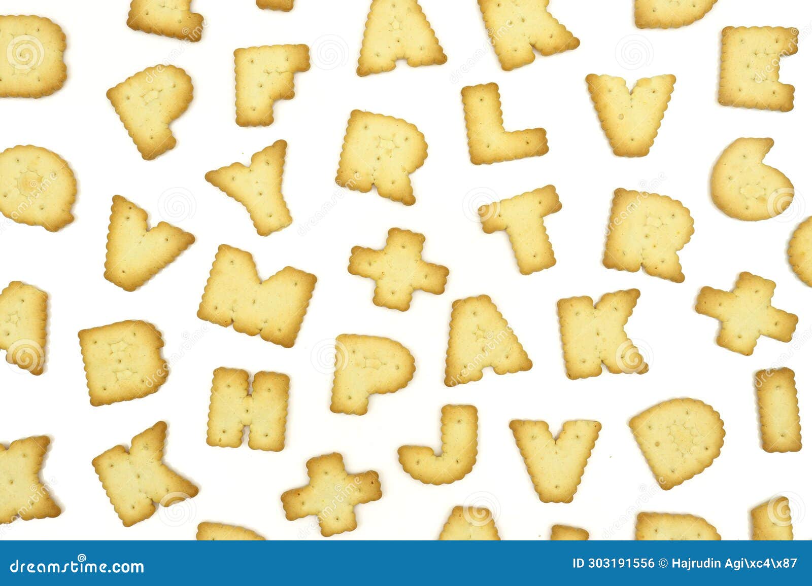 Many Letter Shaped Biscuits Isolated on White Background. Texture ...