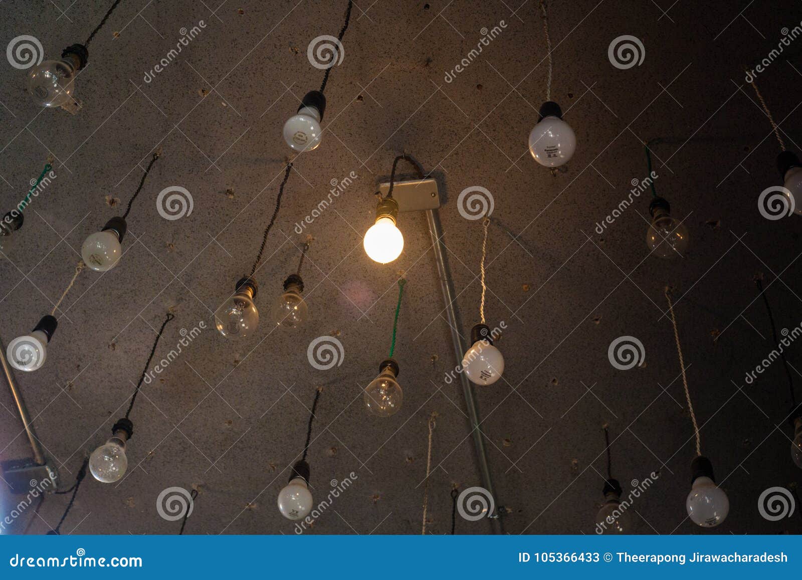 Many Light Bulbs on the Ceiling Stock Image - Image of illuminated ...