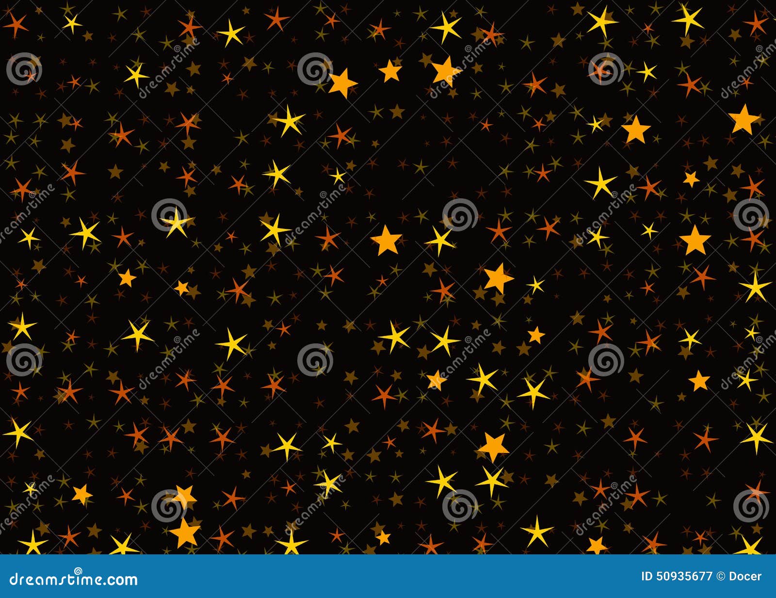 Many Light Yellow Flying Stars on Black Backgrounds Stock Illustration ...