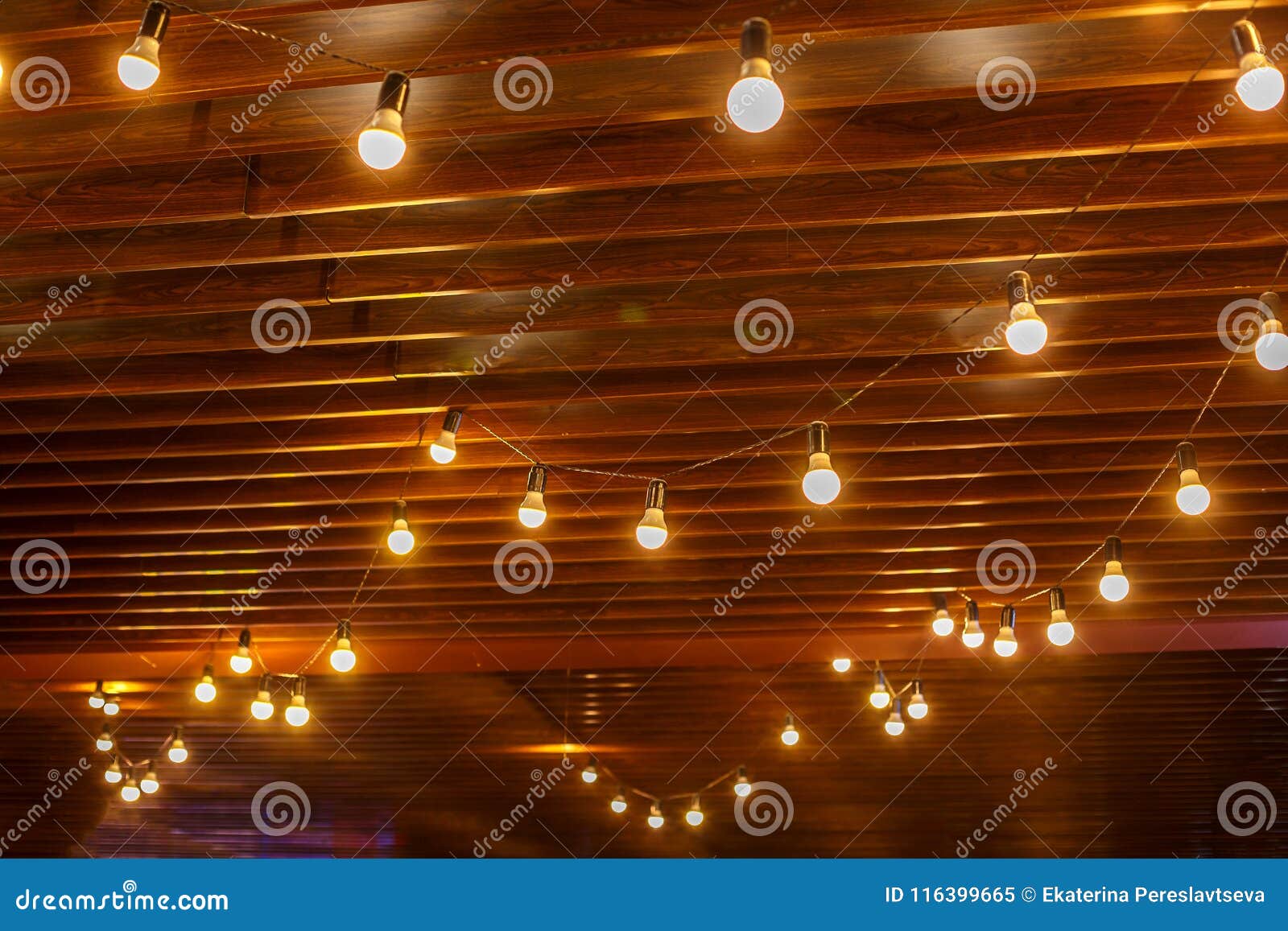Many Lights on the Ceiling Suspended Stock Image - Image of decor, lamp ...