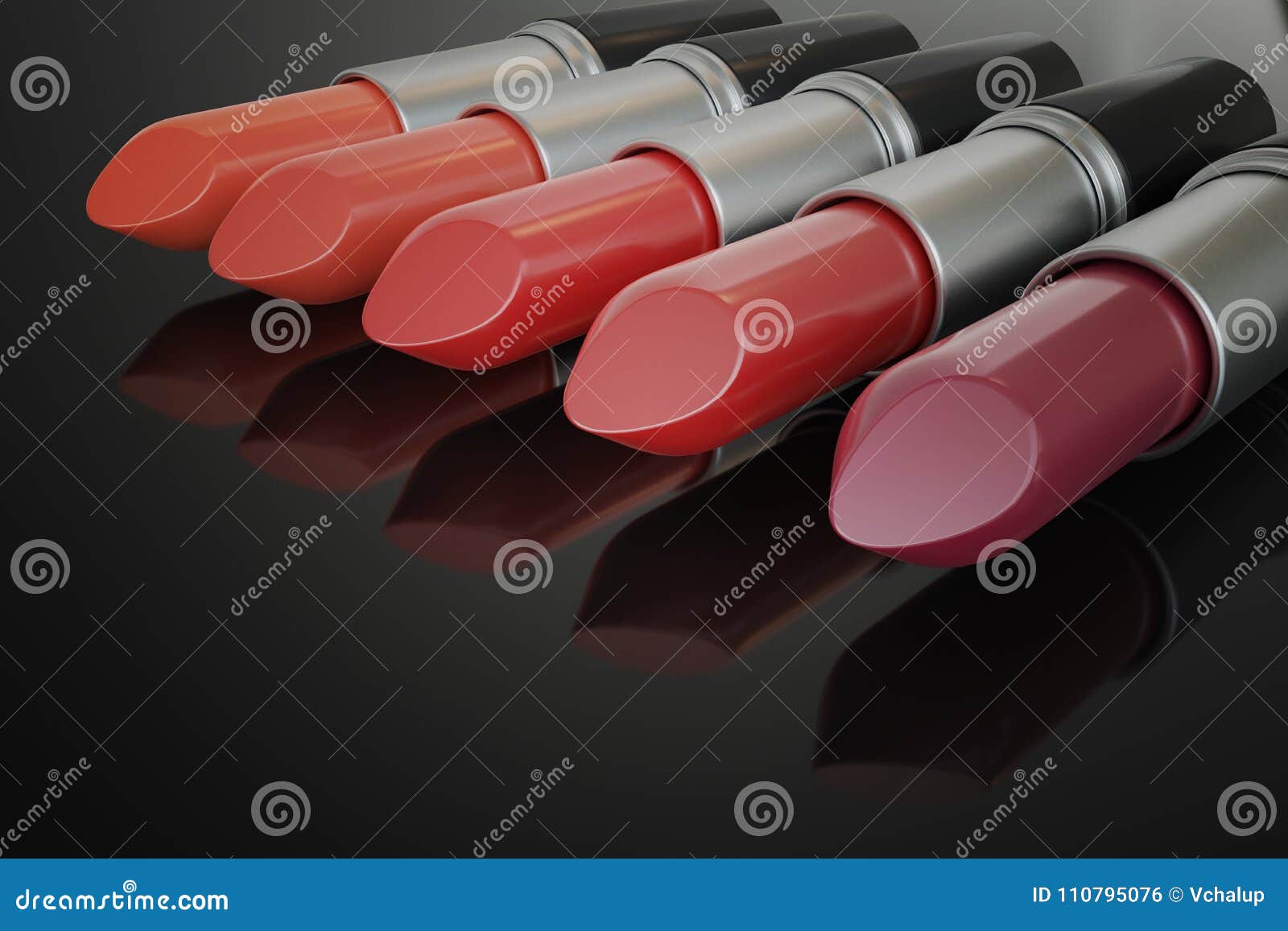 Many Lipsticks on Table. 3D Rendered Illustration Stock Illustration ...