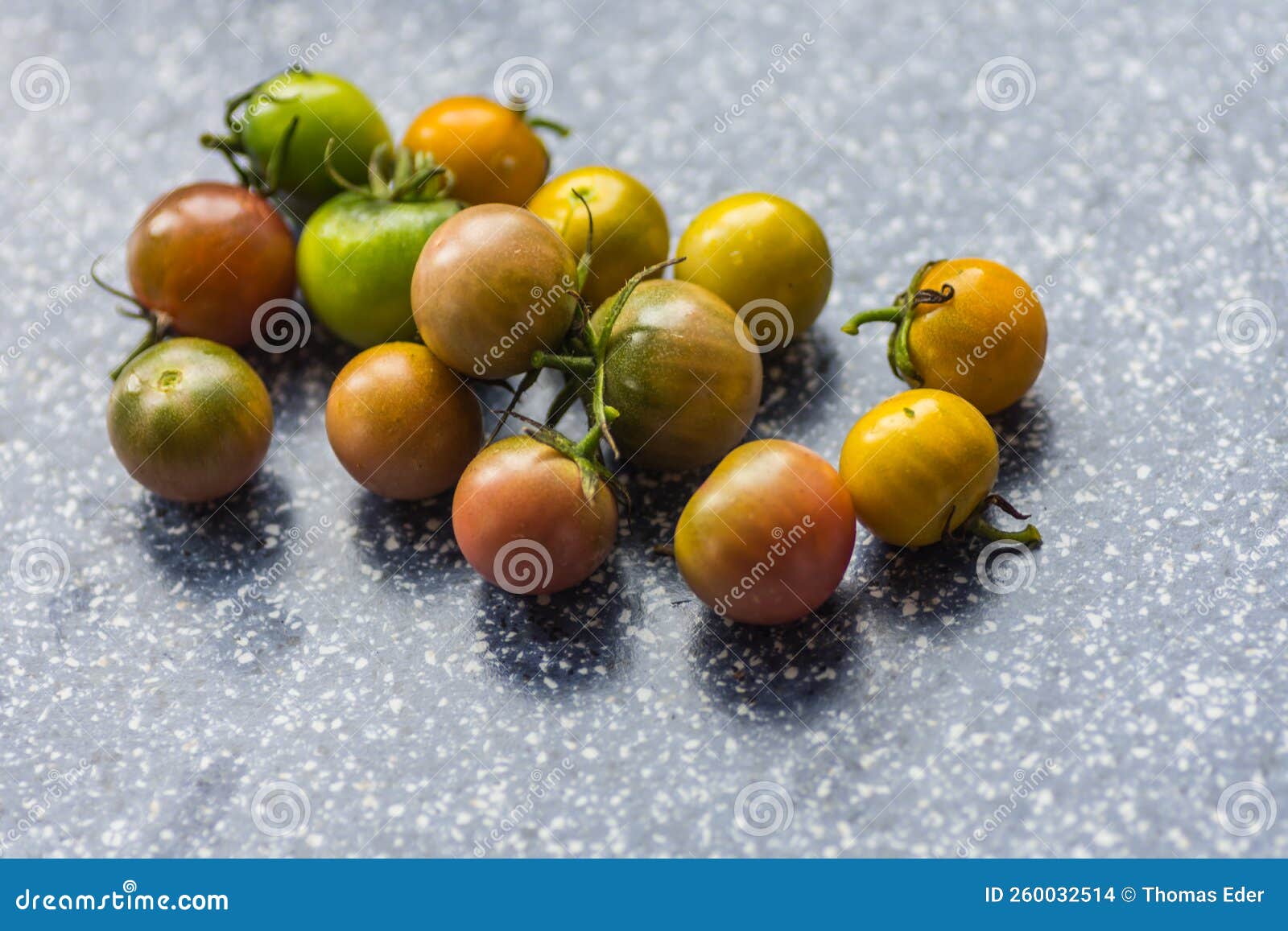 Many Little Unripe Tomatoes with Different Colors Stock Photo - Image ...