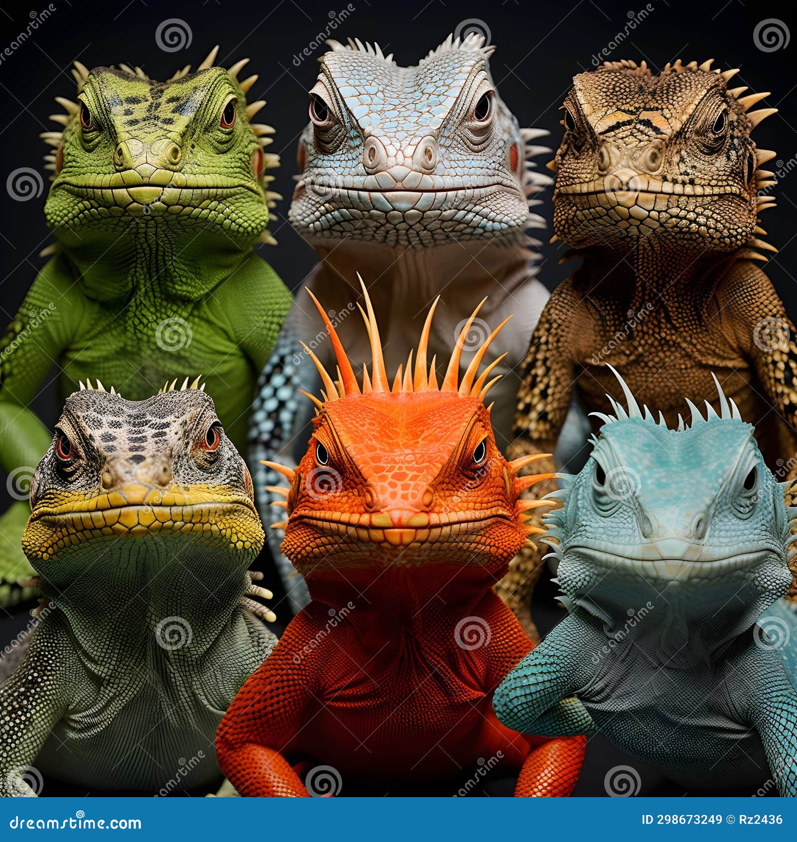 Many lizards ai generated stock illustration. Illustration of green ...