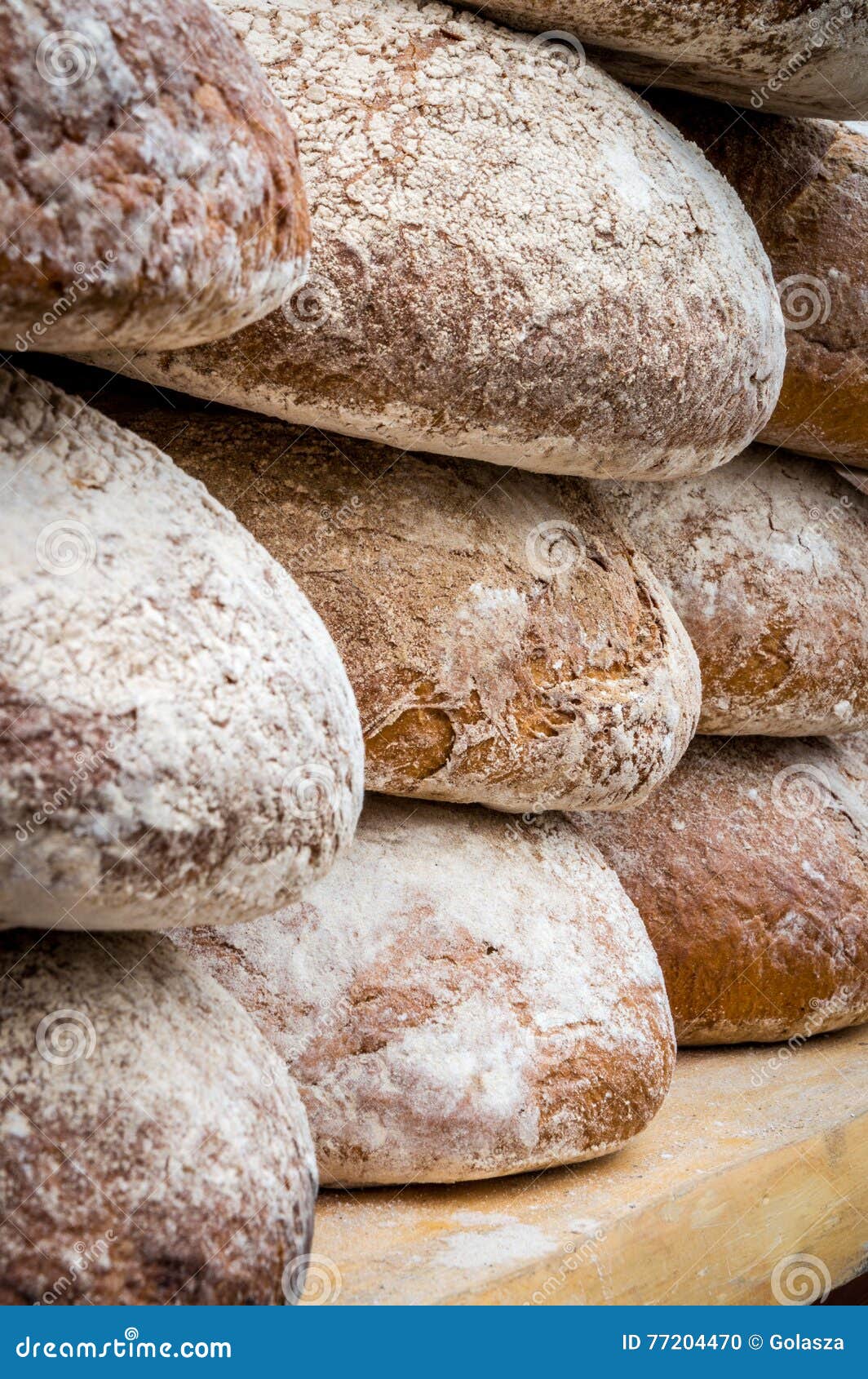 Many Loaves of Bread in a Bakery Stock Photo - Image of delicious ...