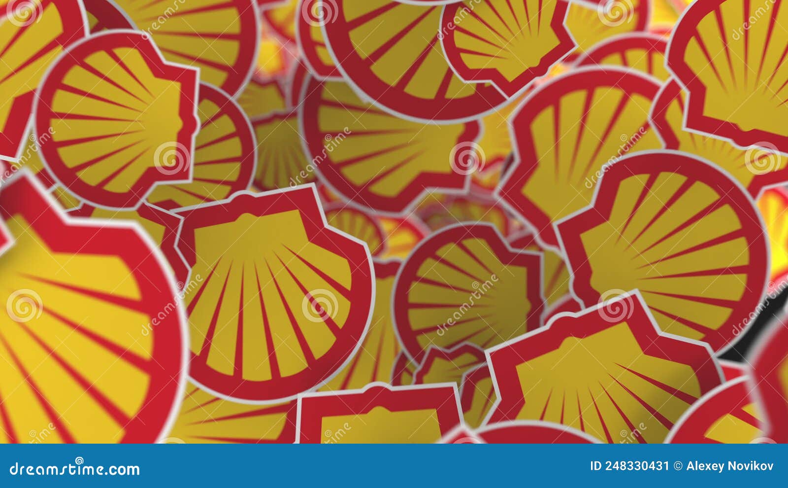 Many Logos of ROYAL DUTCH SHELL. Editorial 3D Rendering Editorial Photo ...