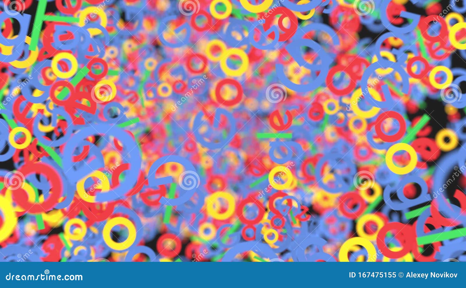 Many Logos of GOOGLE. Editorial 3D Rendering Background Editorial Image ...