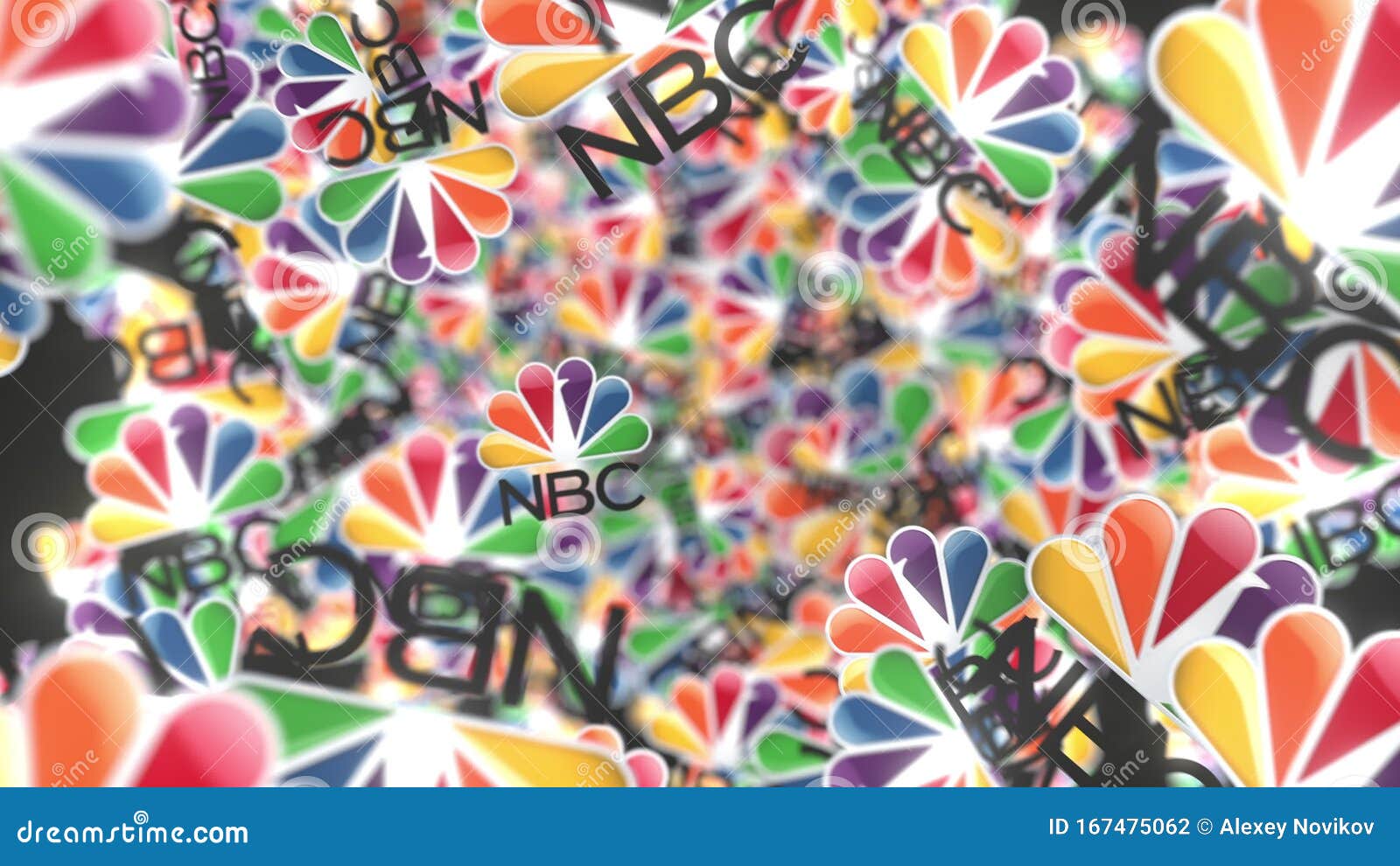 Many Logos of NBC. Editorial 3D Rendering Background Editorial ...