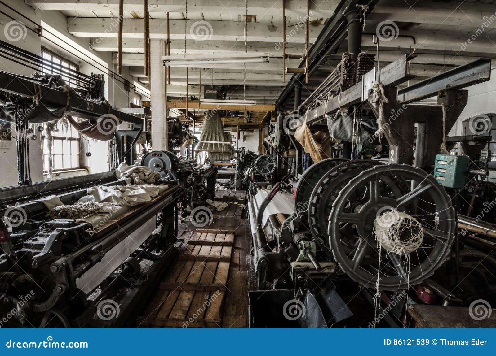 Many Machines in Hall of Spinning Editorial Stock Image - Image of lost ...