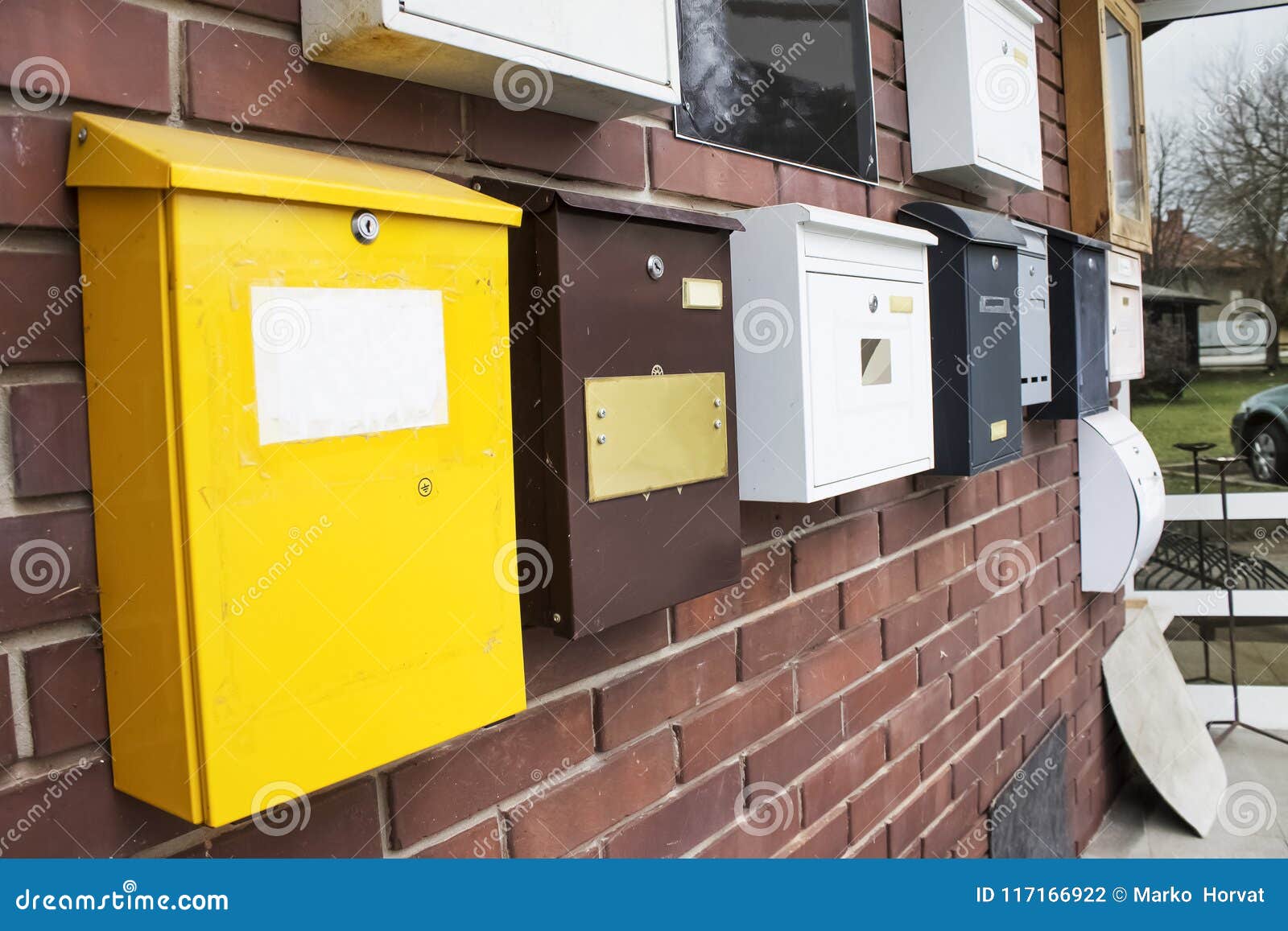 Many mail boxes stock photo. Image of envelope, full - 117166922