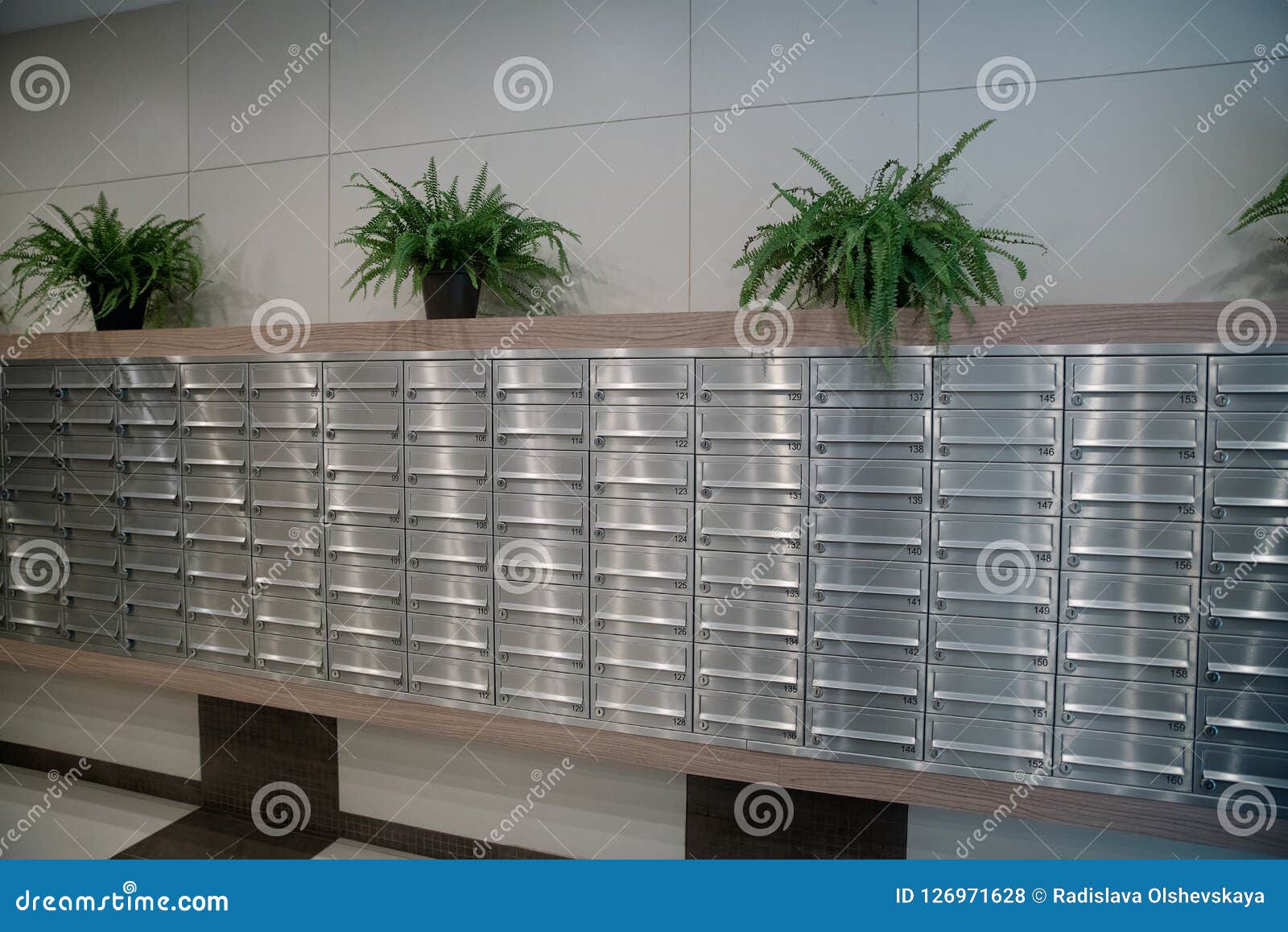 Many Mail Boxes in the Lobby Stock Photo - Image of newspaper, entrance ...