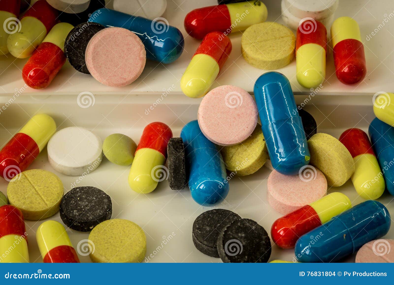Many Medical Tablets on a White Background Stock Photo - Image of ...