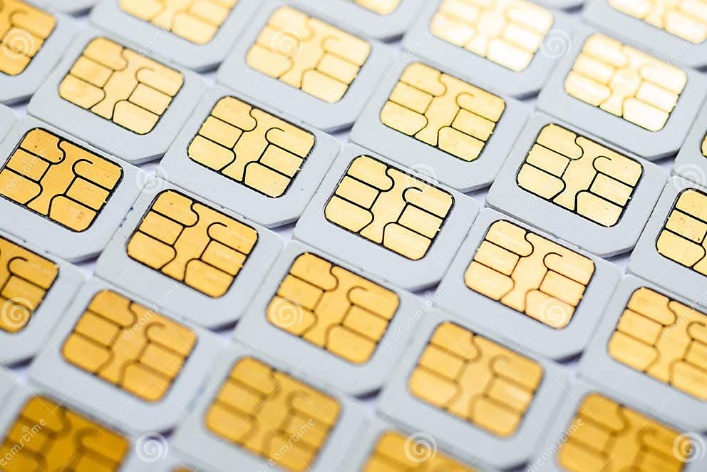Many Micro SIM 3G for Mobile Over on White Background Stock Photo ...