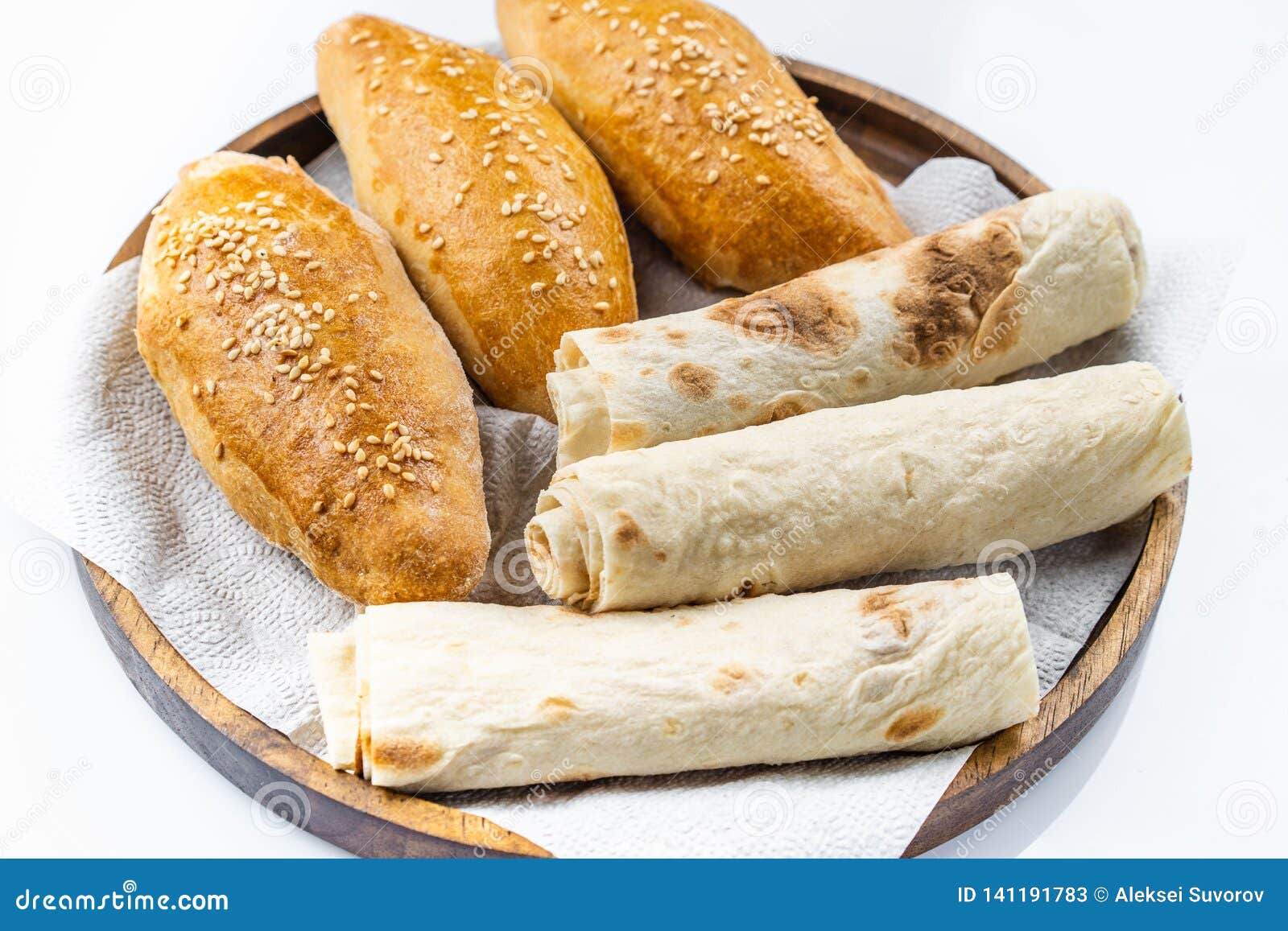 Many Mixed Breads and Rolls Shot from Above. Stock Image - Image of ...