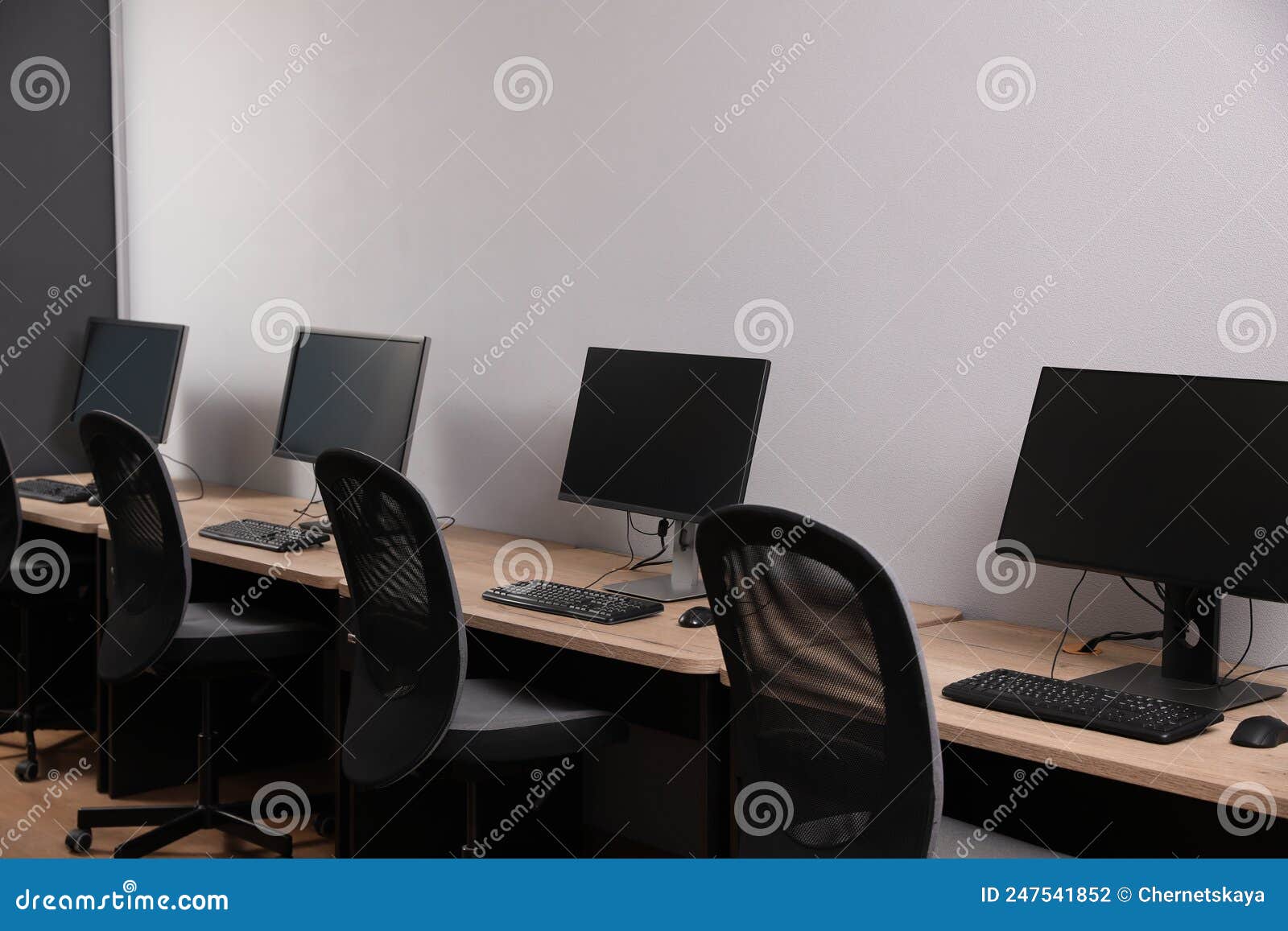 Many Modern Computers in Open Space Office Stock Photo - Image of ...