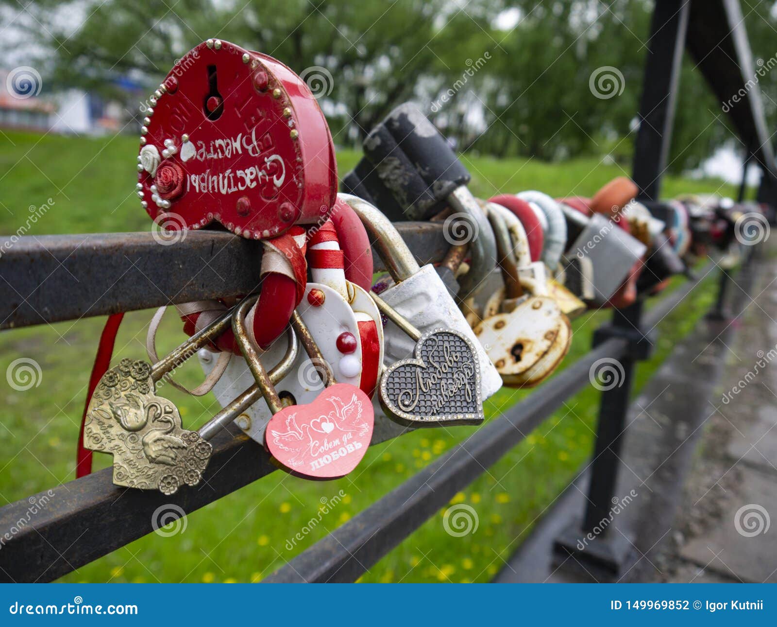 Many Multi-colored Padlocks on the Bridge. Stock Photo - Image of ...