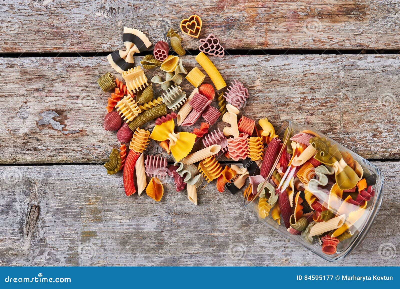 Many Multi-colored Pasta of Different Shapes. Stock Image - Image of ...