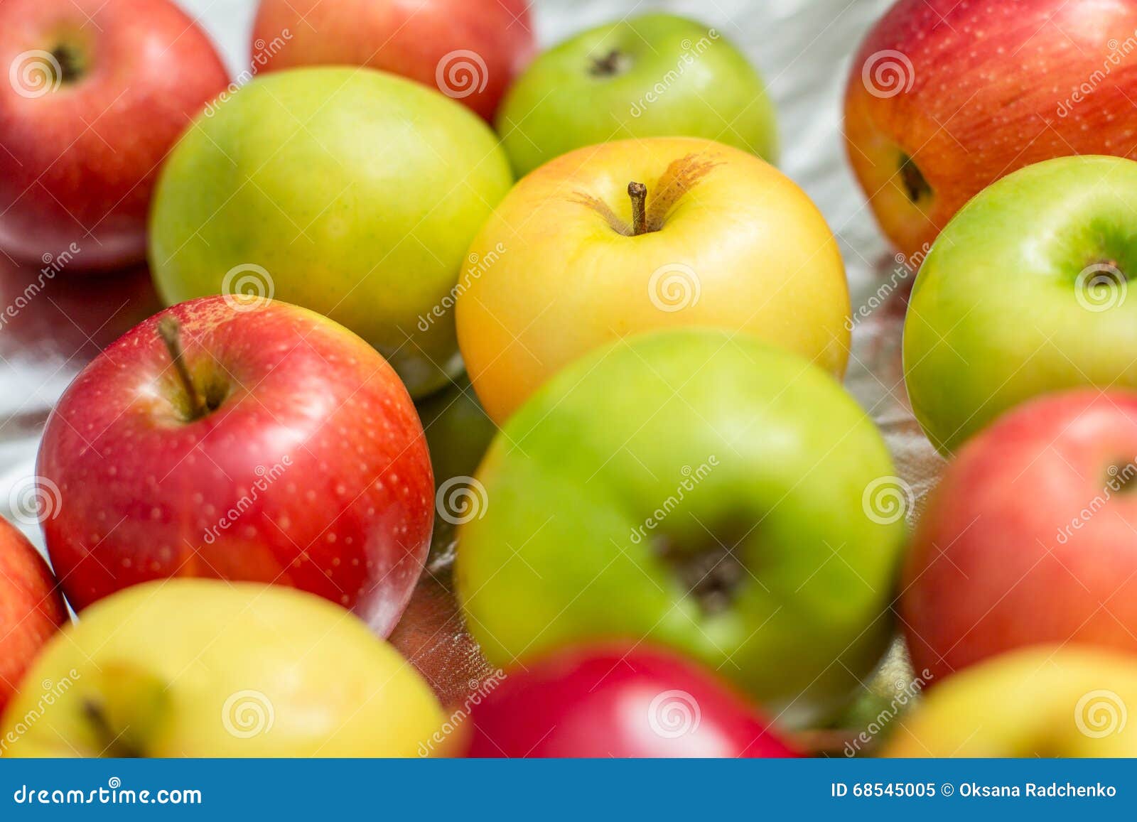 Many multicolor apples stock image. Image of gray, delicious - 68545005
