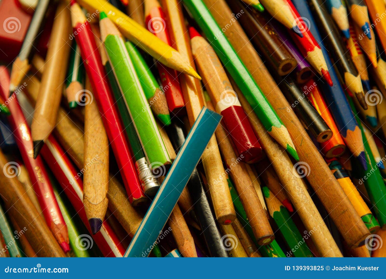Multicolored Sharpened Coloring Pencils on a Pile Stock Image - Image ...