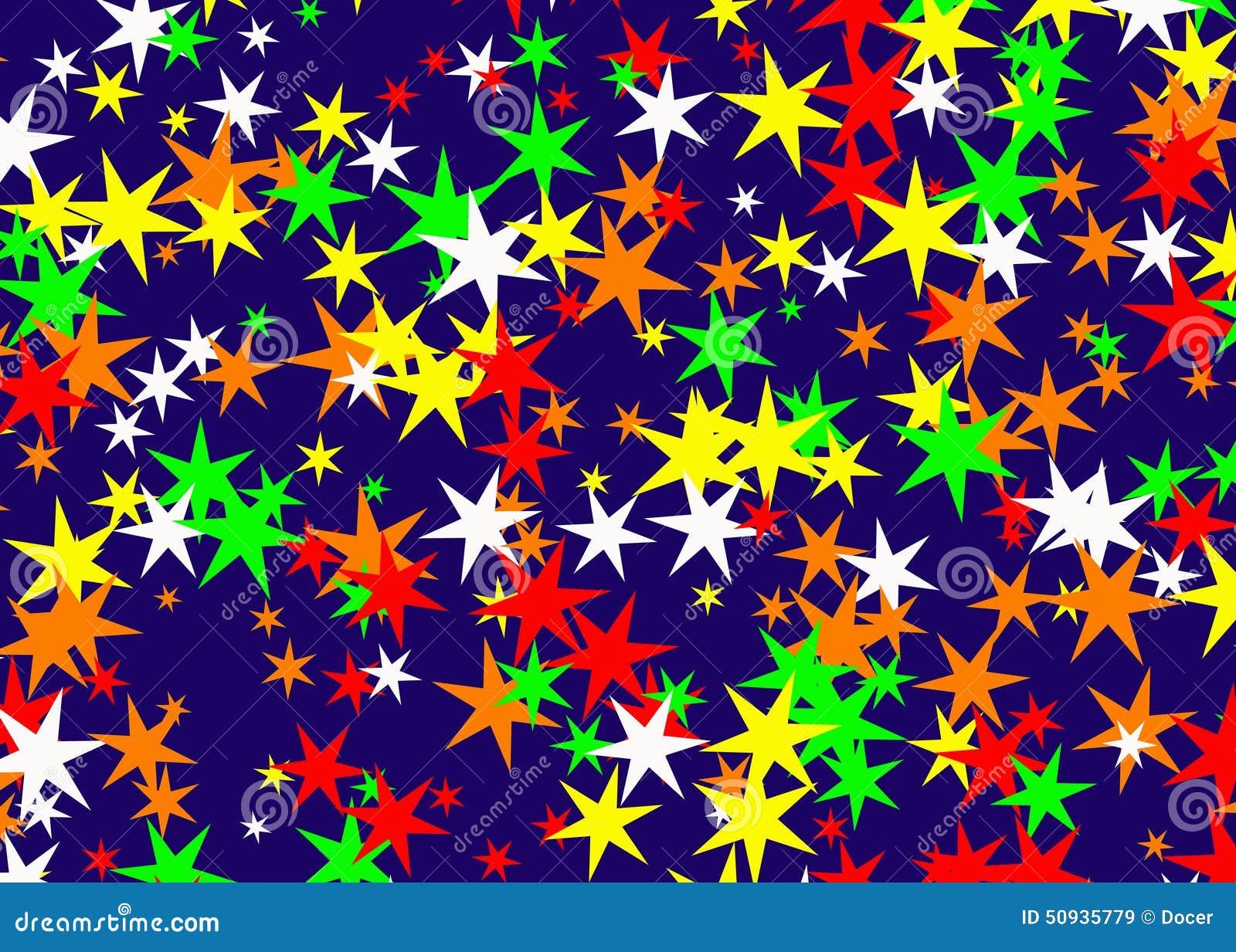 Many Multicolored Stars Background. Holiday Symbol Stock Illustration ...