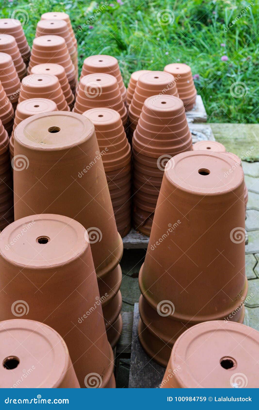 Earthenware Ceramic Garden Pot Stacked on Each Other Stock Image ...