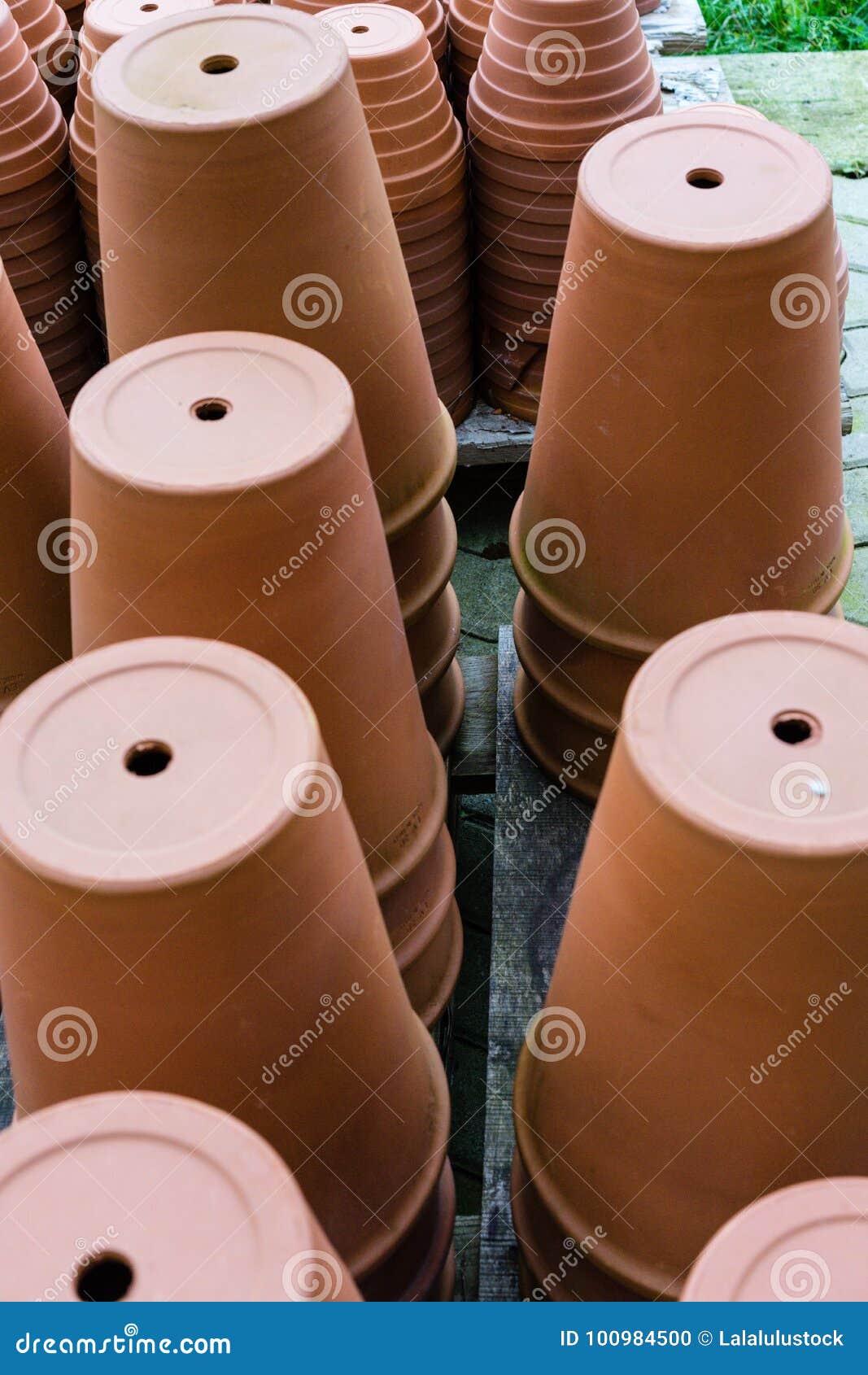 Earthenware Ceramic Garden Pot Stacked on Each Other Stock Photo ...